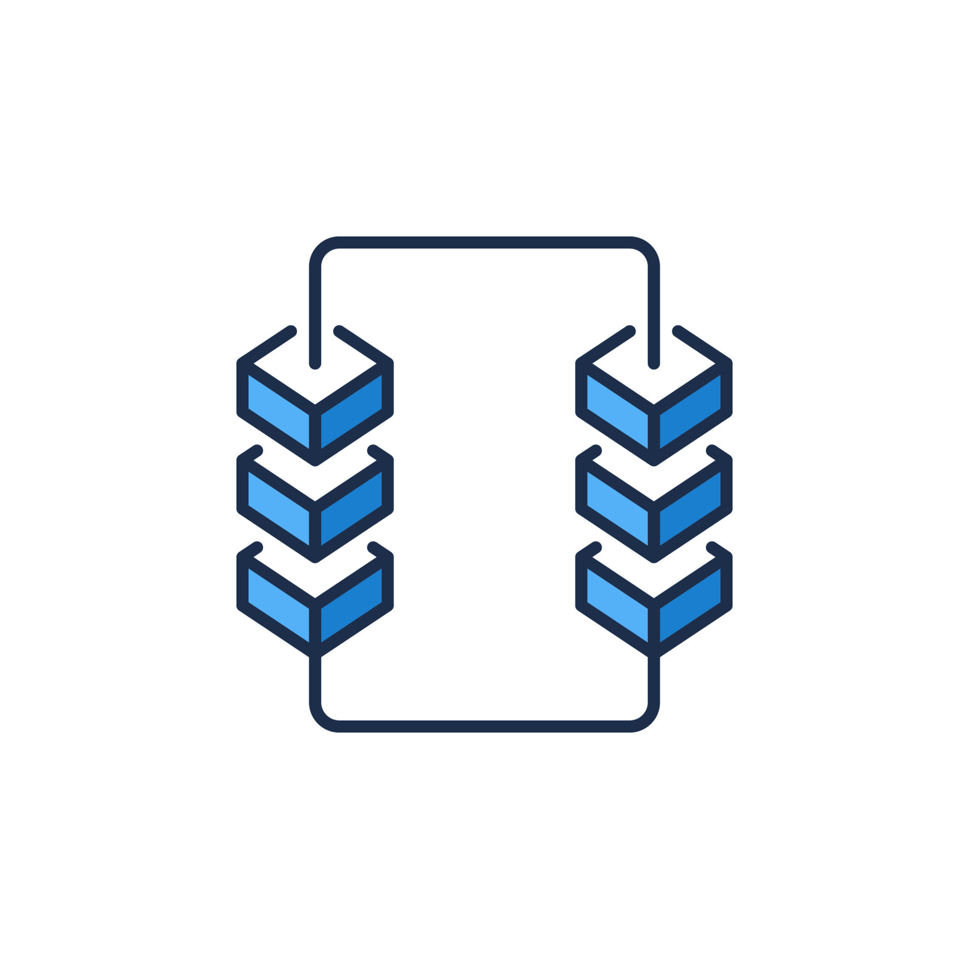 Block Chain Vector Concept Blue Icon Blockchain With 6 Blocks