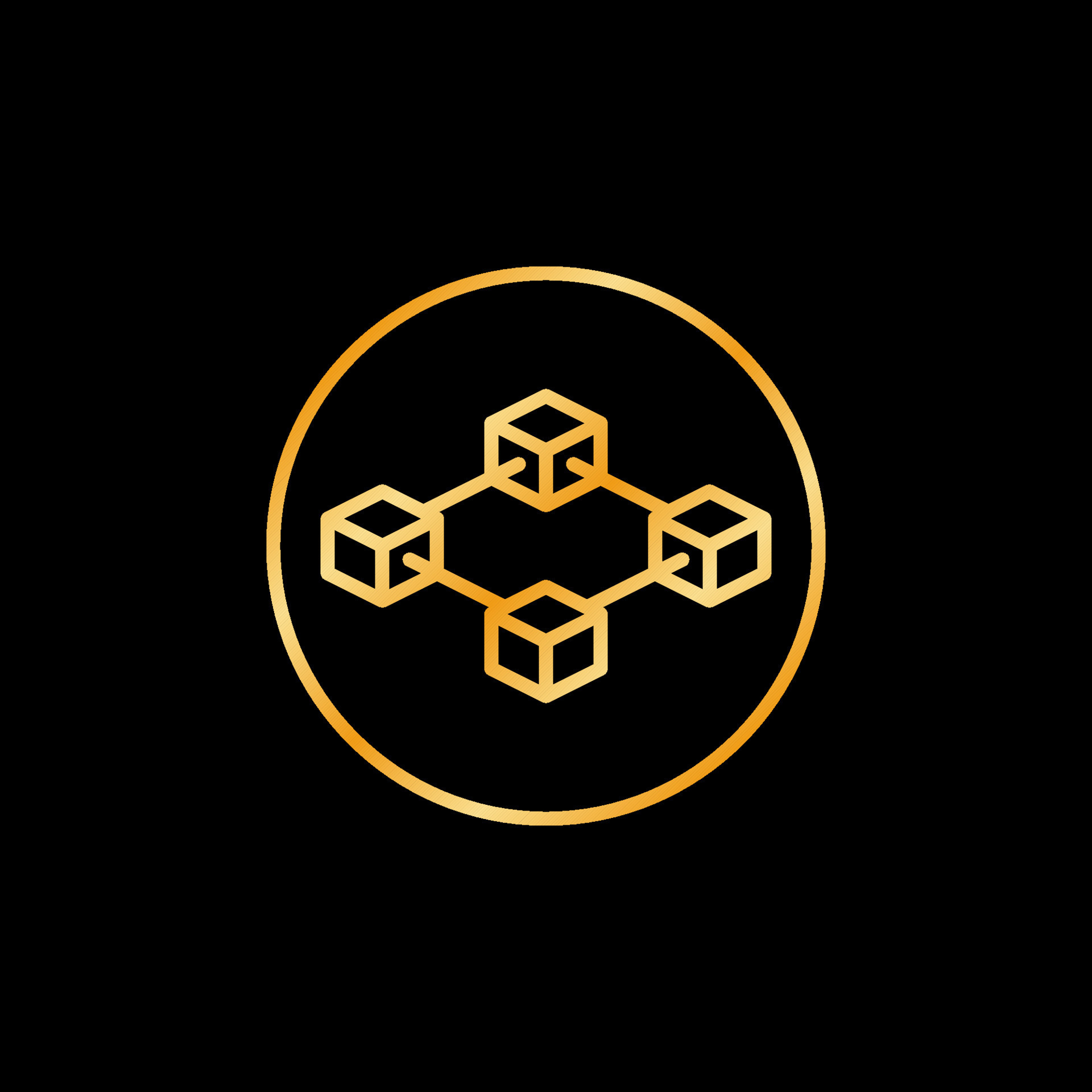 Circle With Block Chain Vector Line Colored Icon Blockchain Crypto