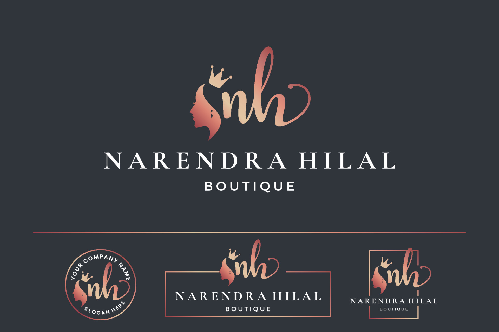 letra inicial nh n logo femenino para cara y belleza de mujer, colección de diseño de vectores ...