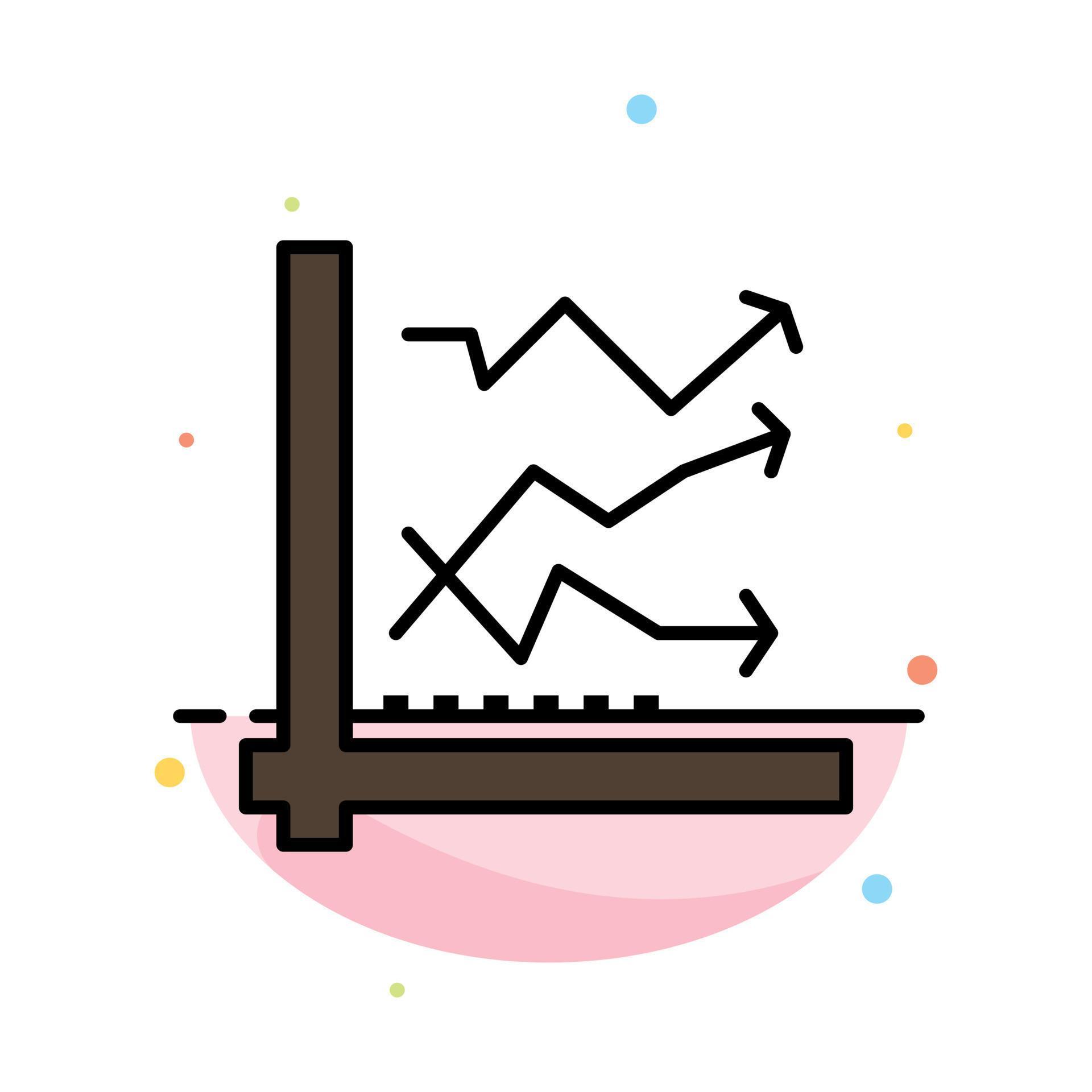 Graph Analysis Analytic Analytics Chart Data Abstract Flat Color Icon
