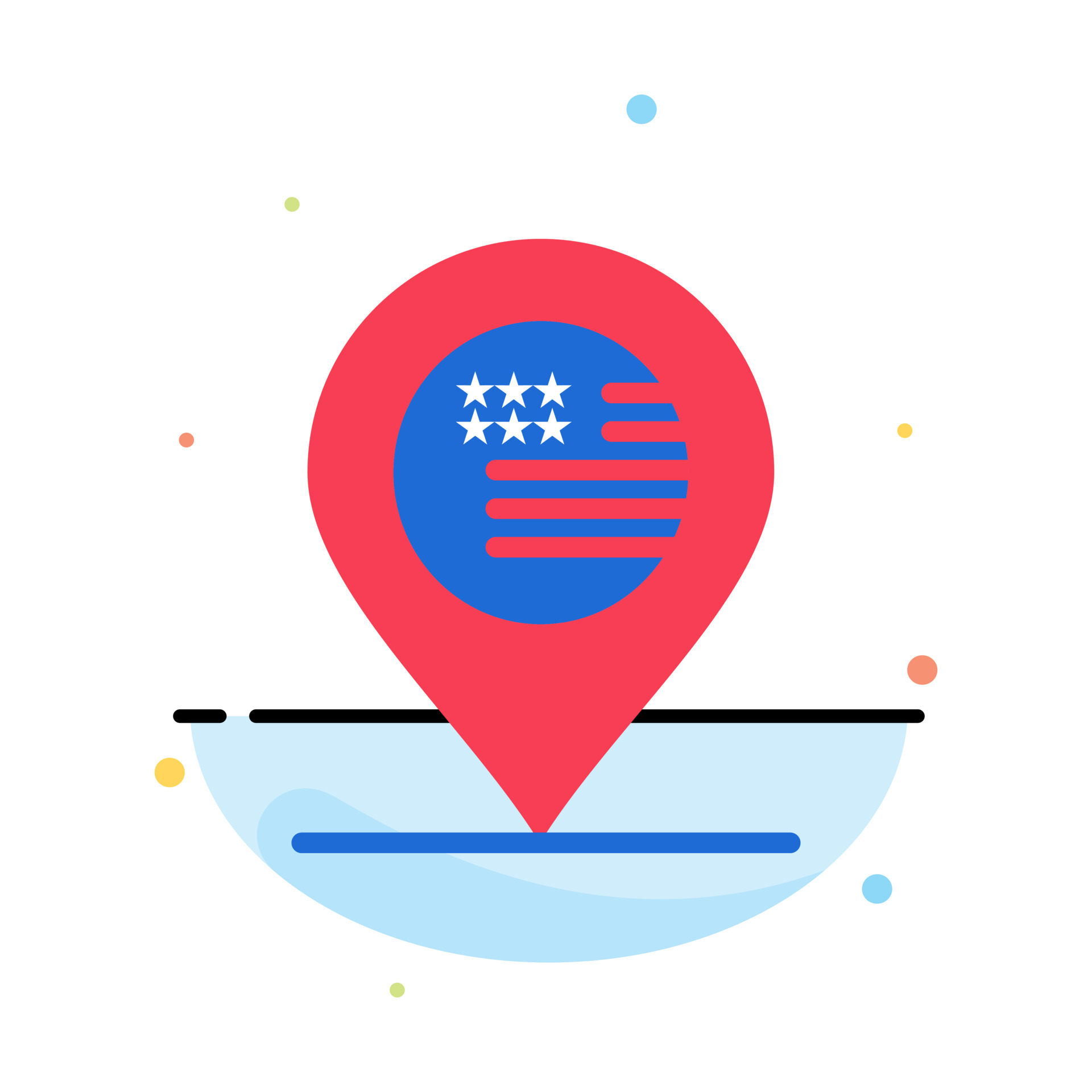 American Location Map Sign Abstract Flat Color Icon Template 14764255