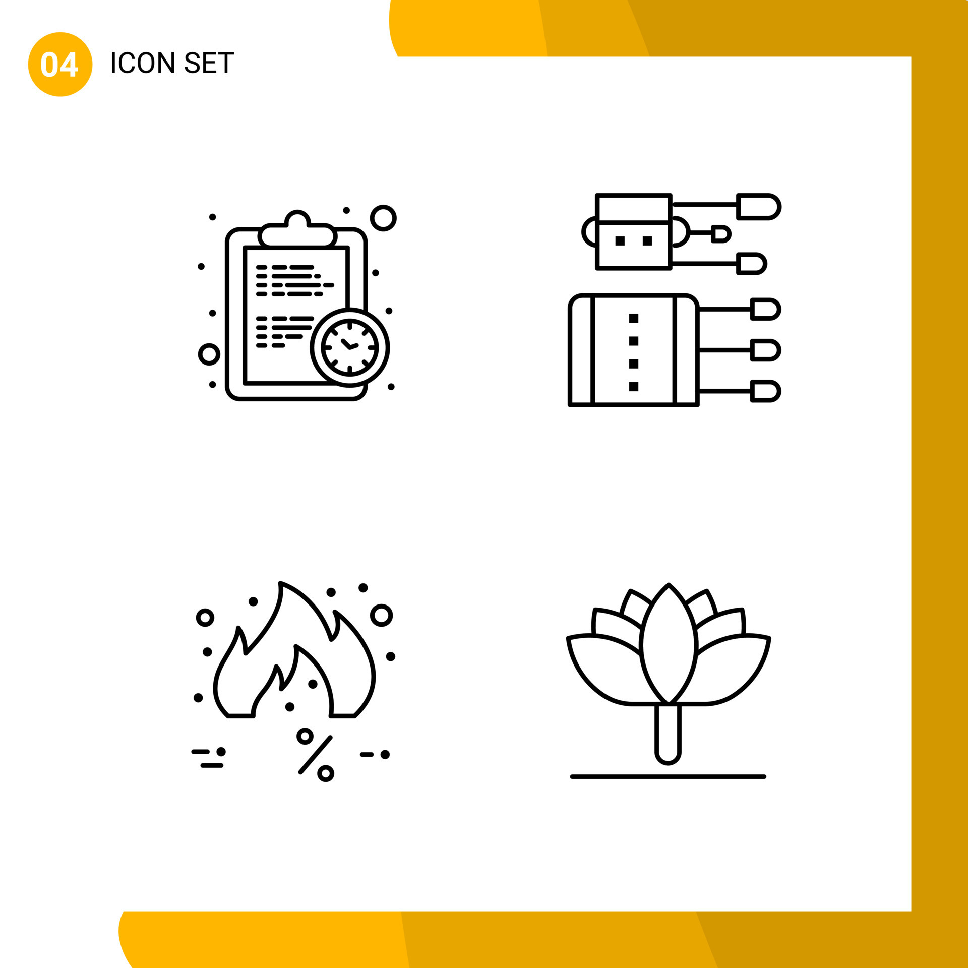 4 Icon Set Line Style Icon Pack Outline Symbols isolated on White ... 4 Icon Set Line Style Icon Pack Outline Symbols isolated on White ...