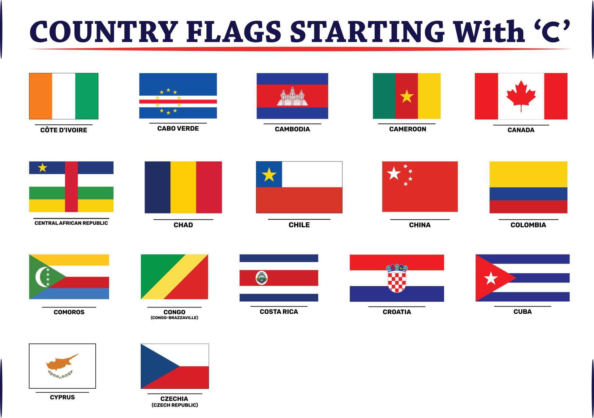 Banderas De Países Que Comienzan Con El Archivo Vectorial De La Letra B Totalmente Editable Y