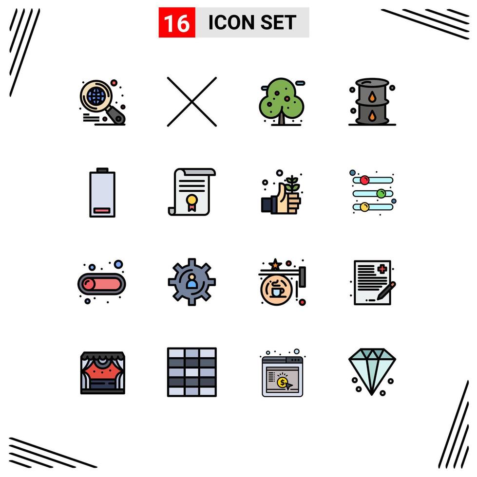 Stock Vector Icon Pack of 16 Line Signs and Symbols for energy electric ...