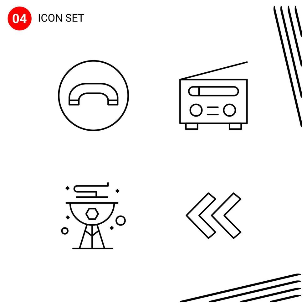 Collection of 4 Vector Icons in Line style Pixle Perfect Outline ...