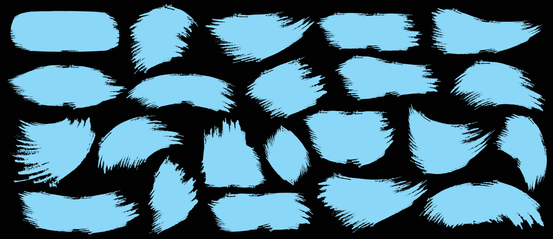 Decorative blue color brush stroke vector design set 14772189 Vector ...