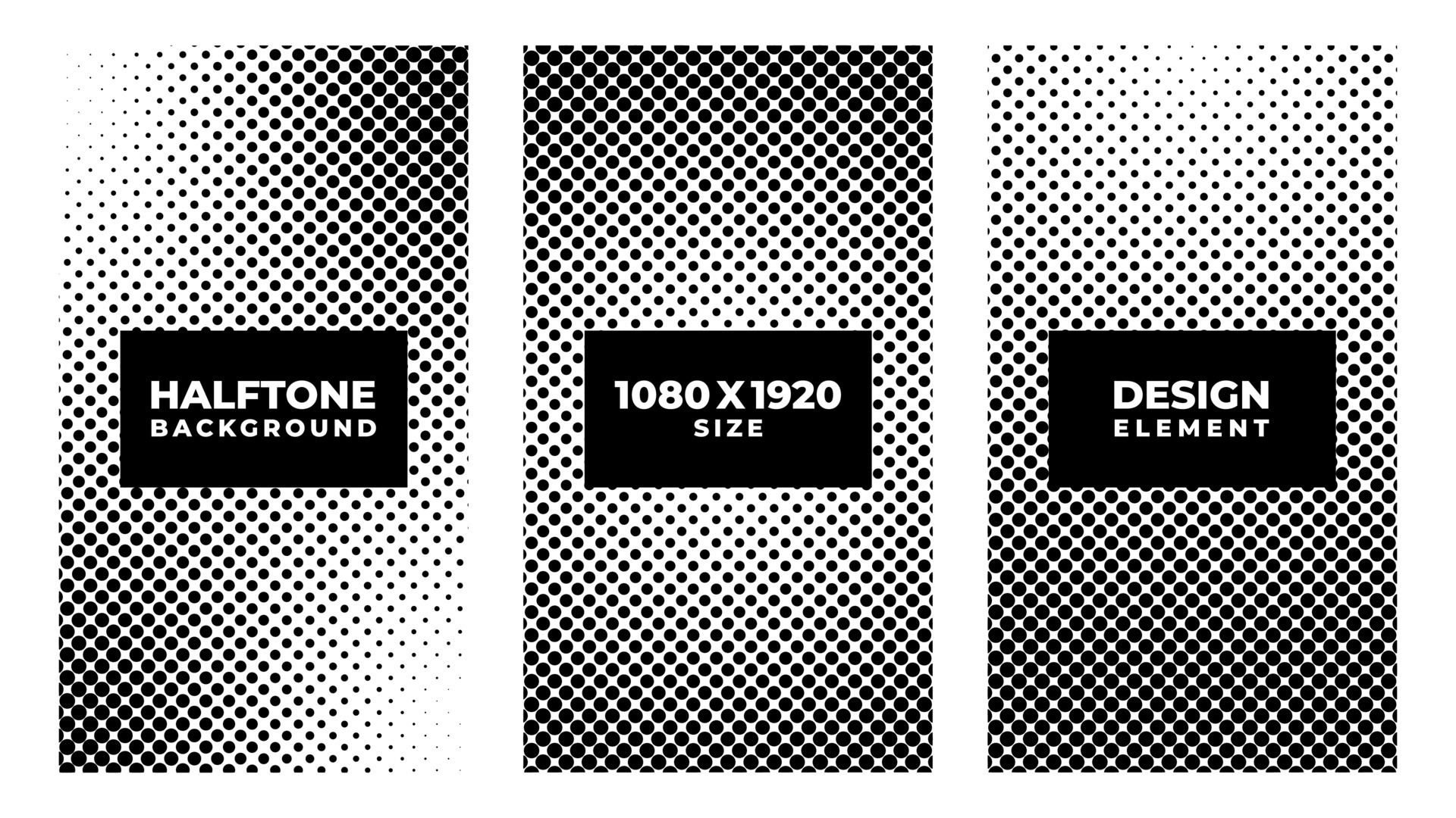 Halftone set vector illustration, black and white halftone effect background template 14773278 ...