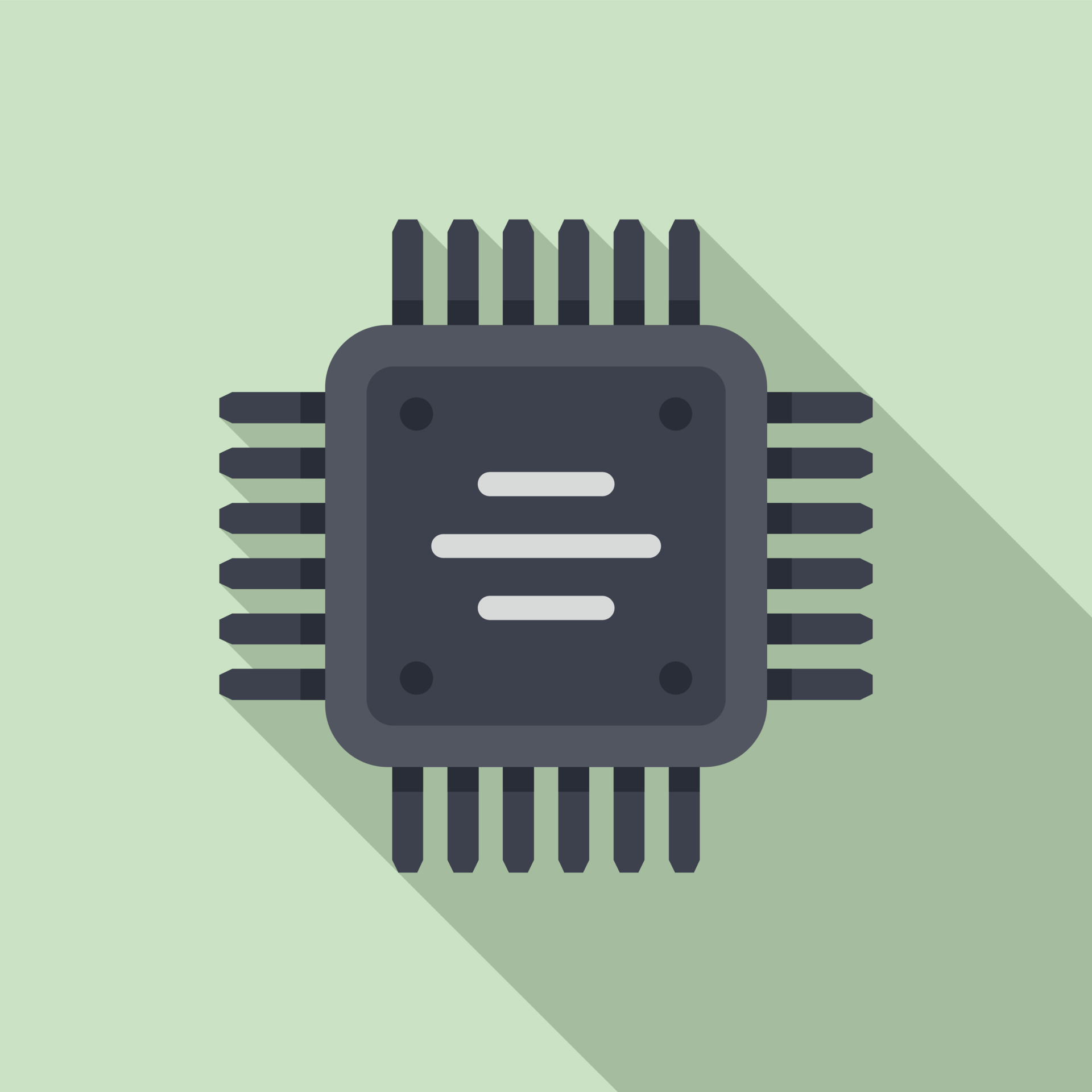 Computer Cpu Icon Flat Vector Circuit Chip 14774492 Vector Art At Vecteezy