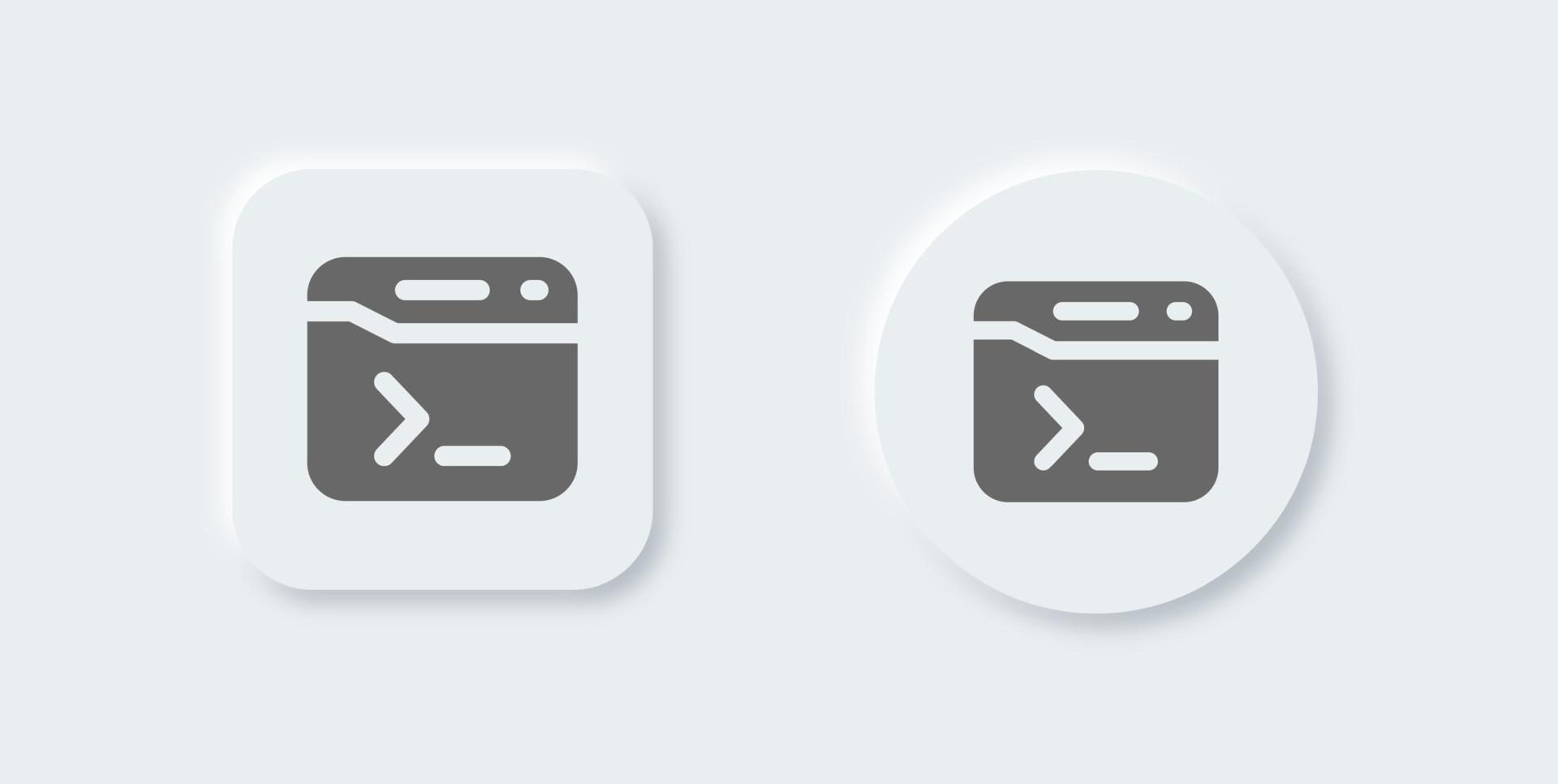 Terminal Solid Icon In Neomorphic Design Style Code Signs Vector