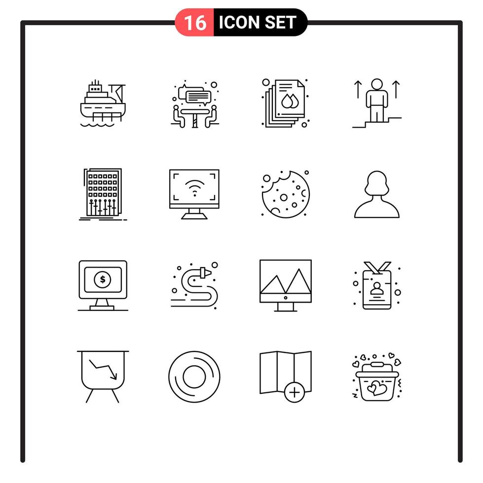 16 Thematic Vector Outlines And Editable Symbols Of Control Success Page Man Up Editable Vector