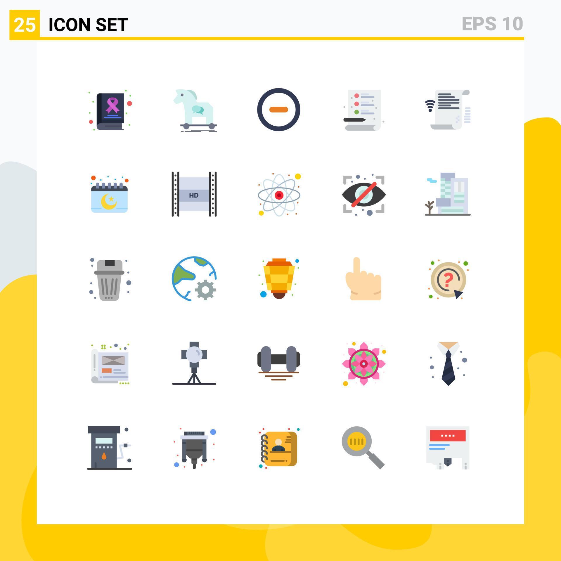 Set Of 25 Vector Flat Colors On Grid For Presentation Data Virus File Creative Editable Vector