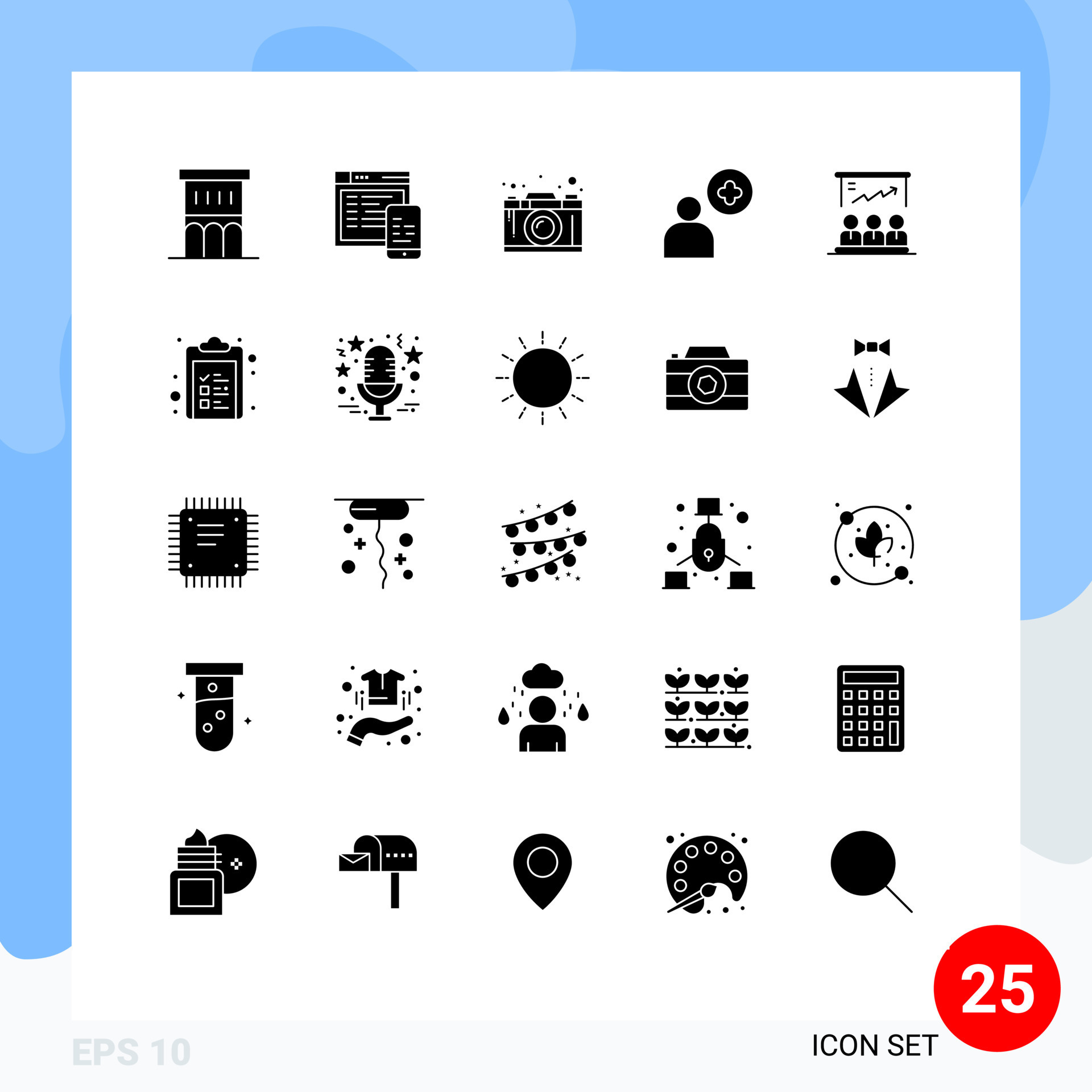 Stock Vector Icon Pack of 25 Line Signs and Symbols for presentation ...
