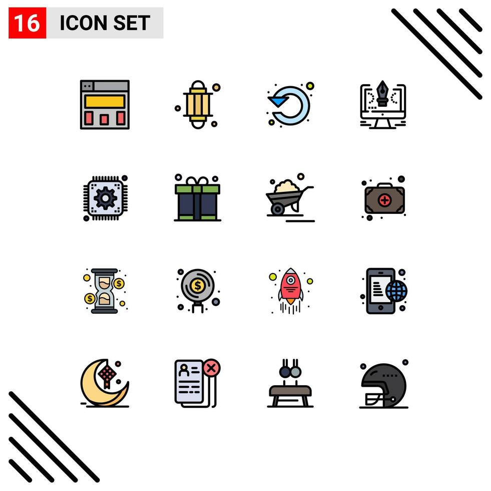 Stock Vector Icon Pack of 16 Line Signs and Symbols for setting design ...