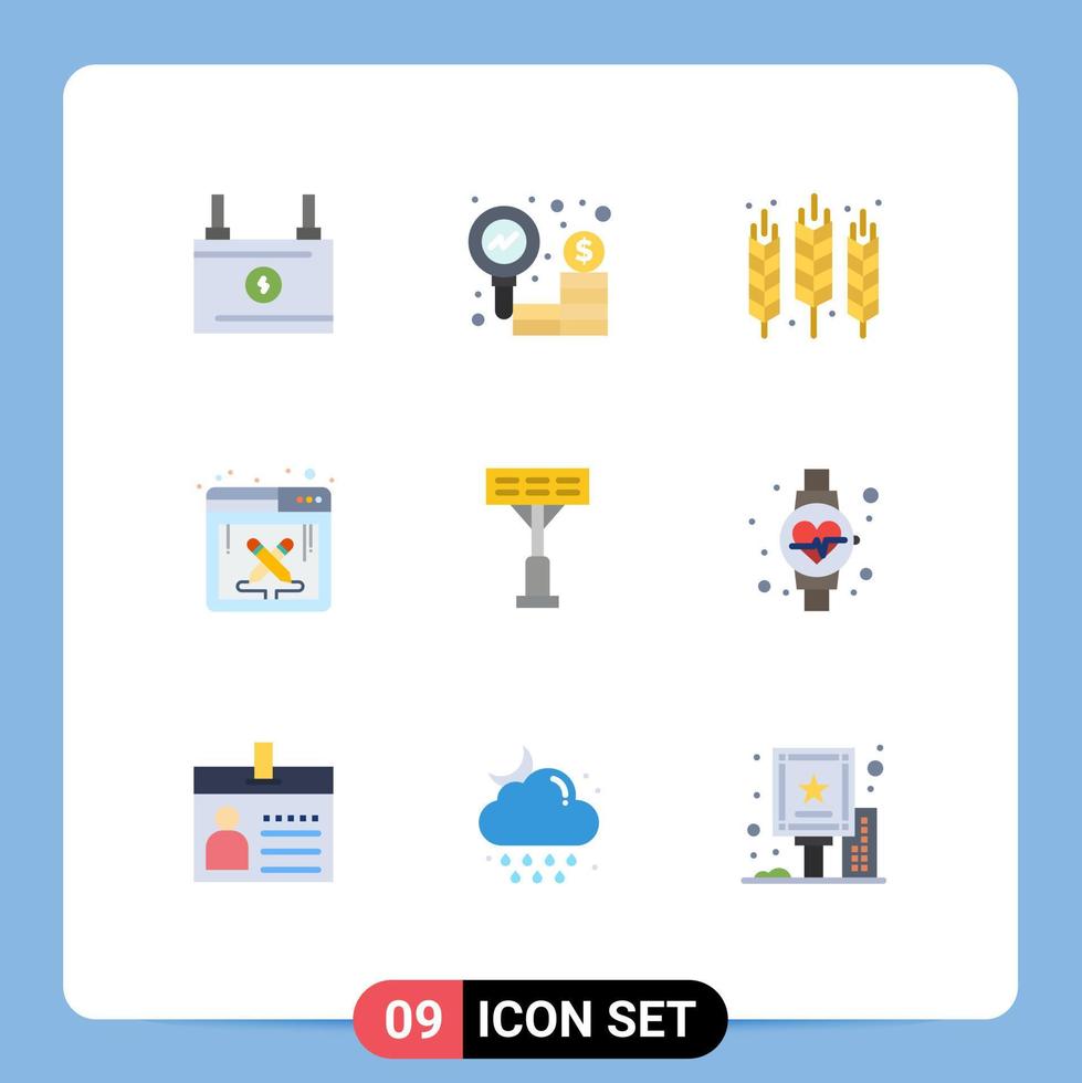 Set Of 9 Modern Ui Icons Symbols Signs For Construction Software Agriculture Design Work Grain