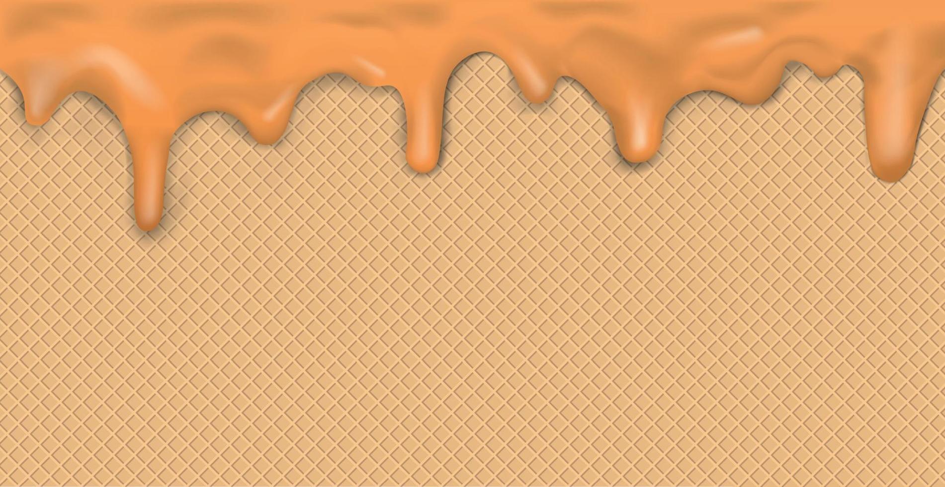 Sweet Seamless Panoramic Ice Cream Pattern With Dripping Caramel Icing