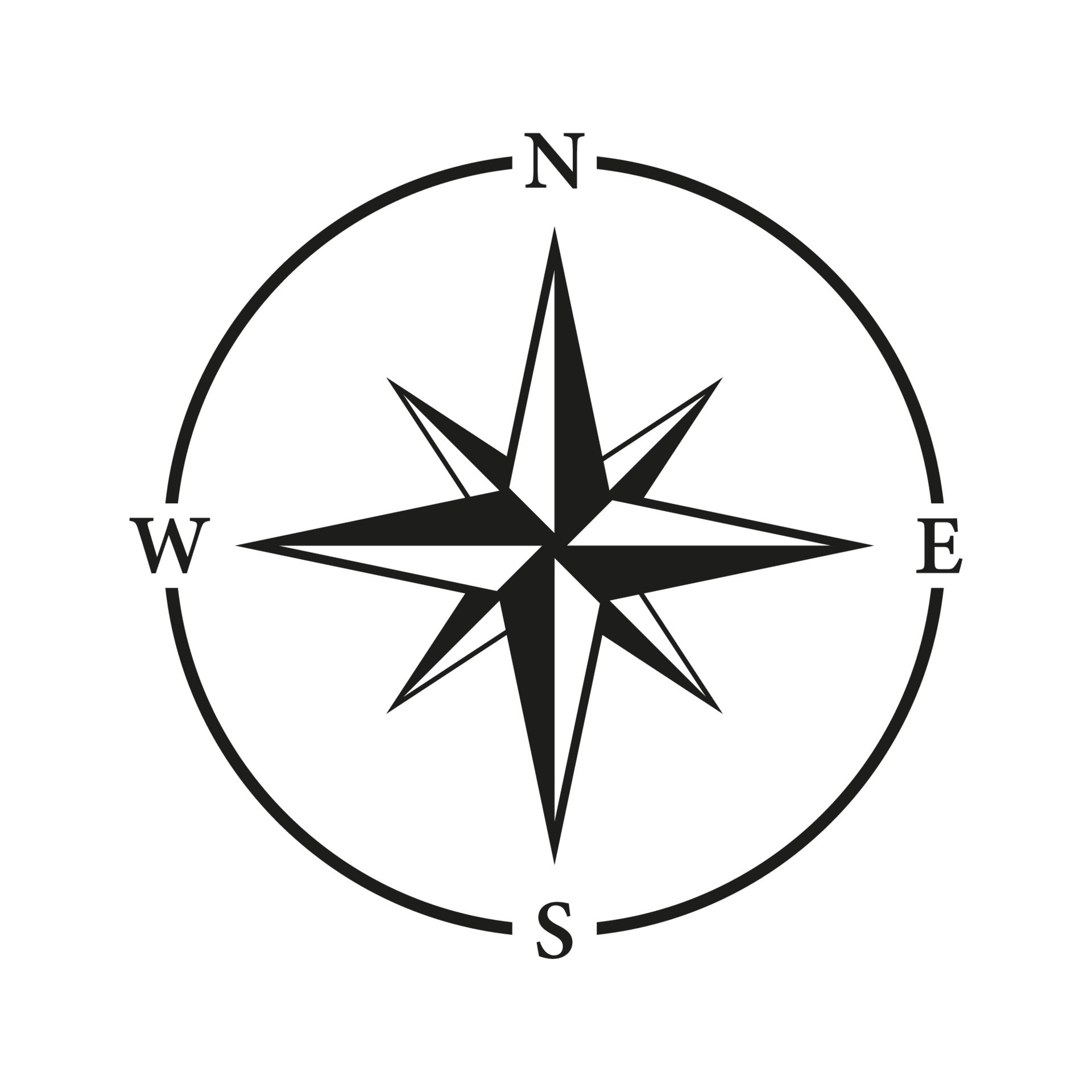 Rose Wind Navigation Retro Equipment Sign Adventure Direction Arrow To North South West East