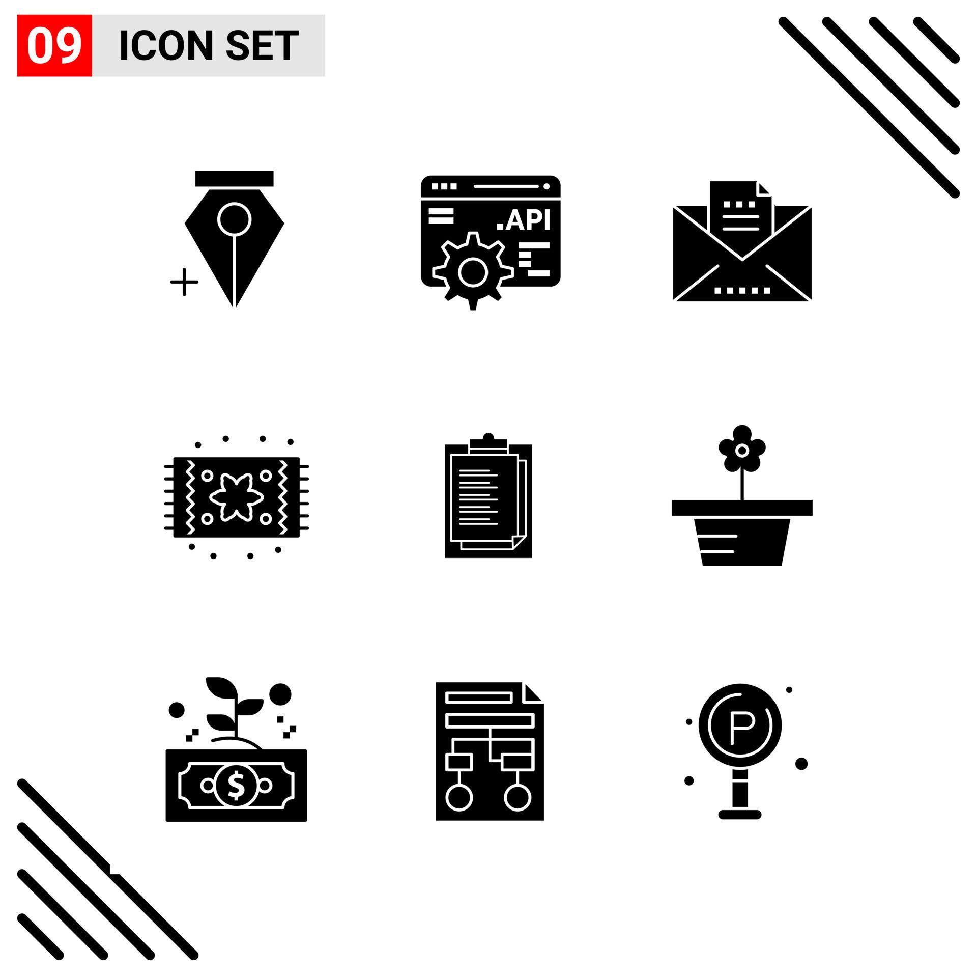 Pixle Perfect Set of 9 Solid Icons Glyph Icon Set for Webite Designing and Mobile Applications ...