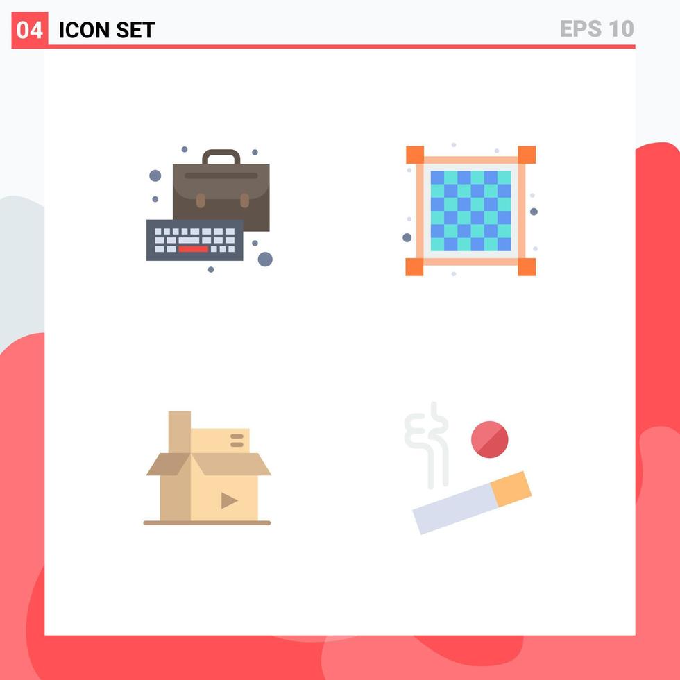 4 Universal Flat Icons Set For Web And Mobile Applications Business