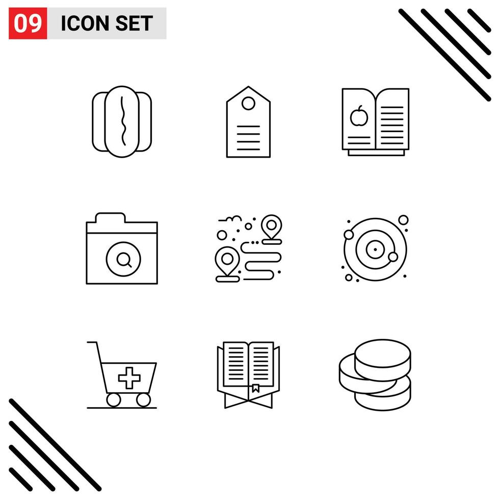 9 Universal Outlines Set For Web And Mobile Applications Orbit Route Book Apple Road Find