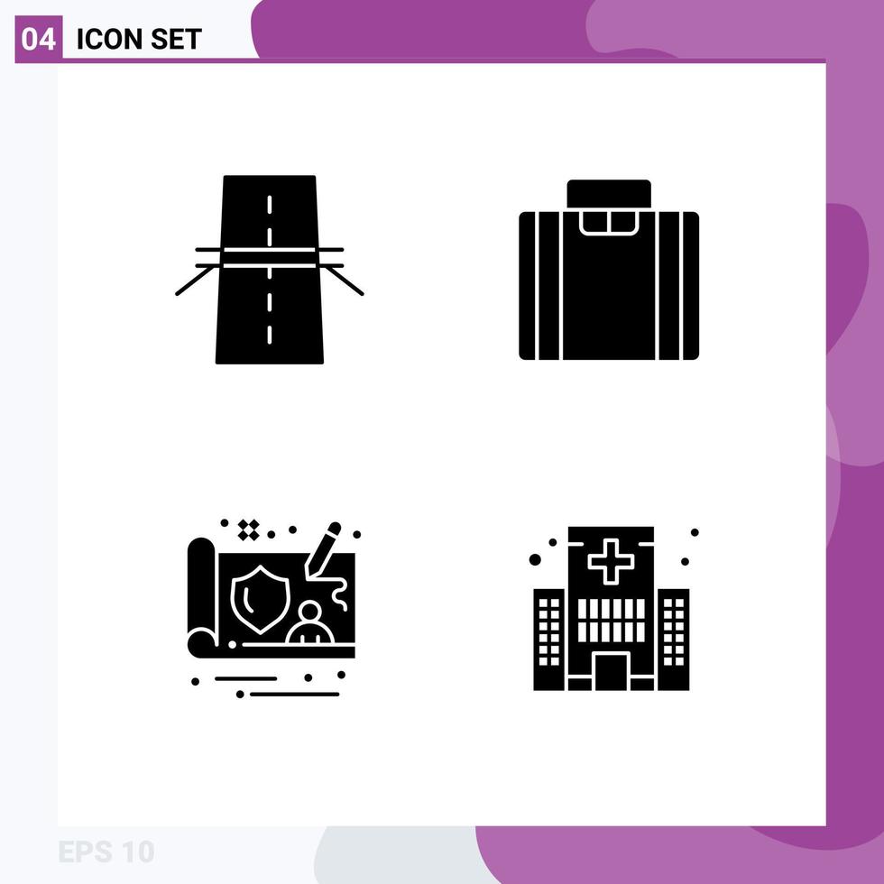 Group of 4 Solid Glyphs Signs and Symbols for bridge design grid ...