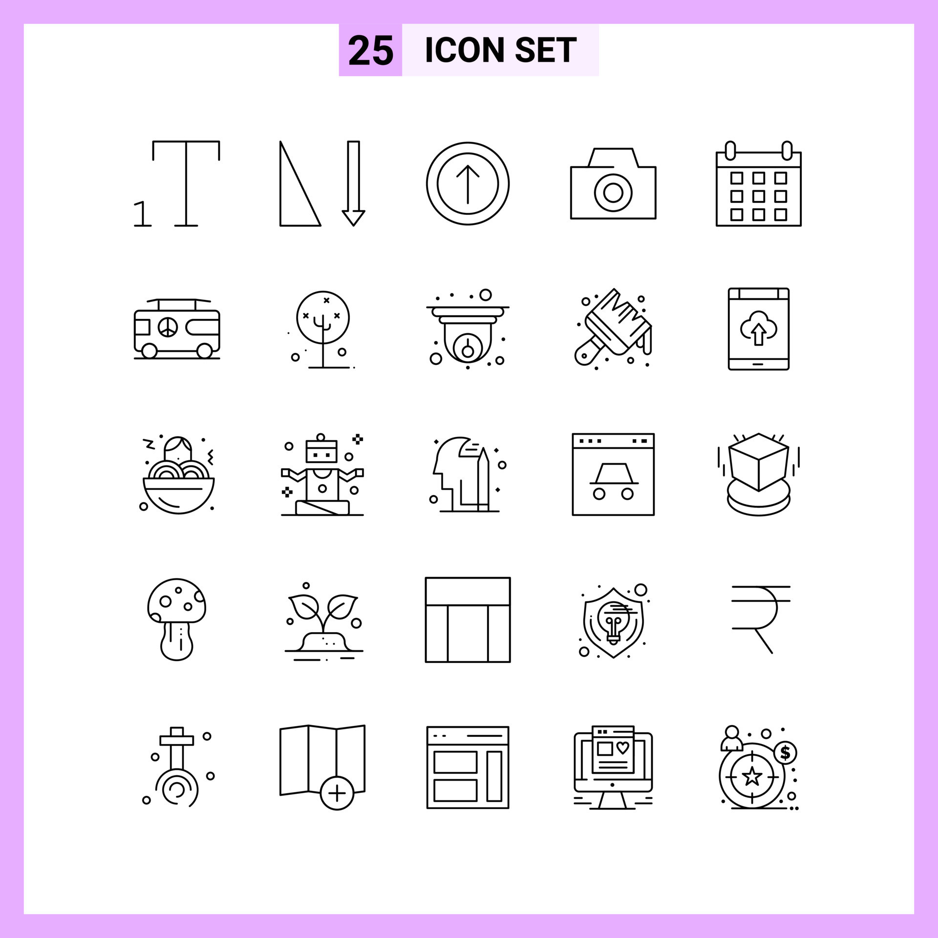 25 iconos en estilo de línea símbolos de contorno sobre fondo blanco signos de vectores ...