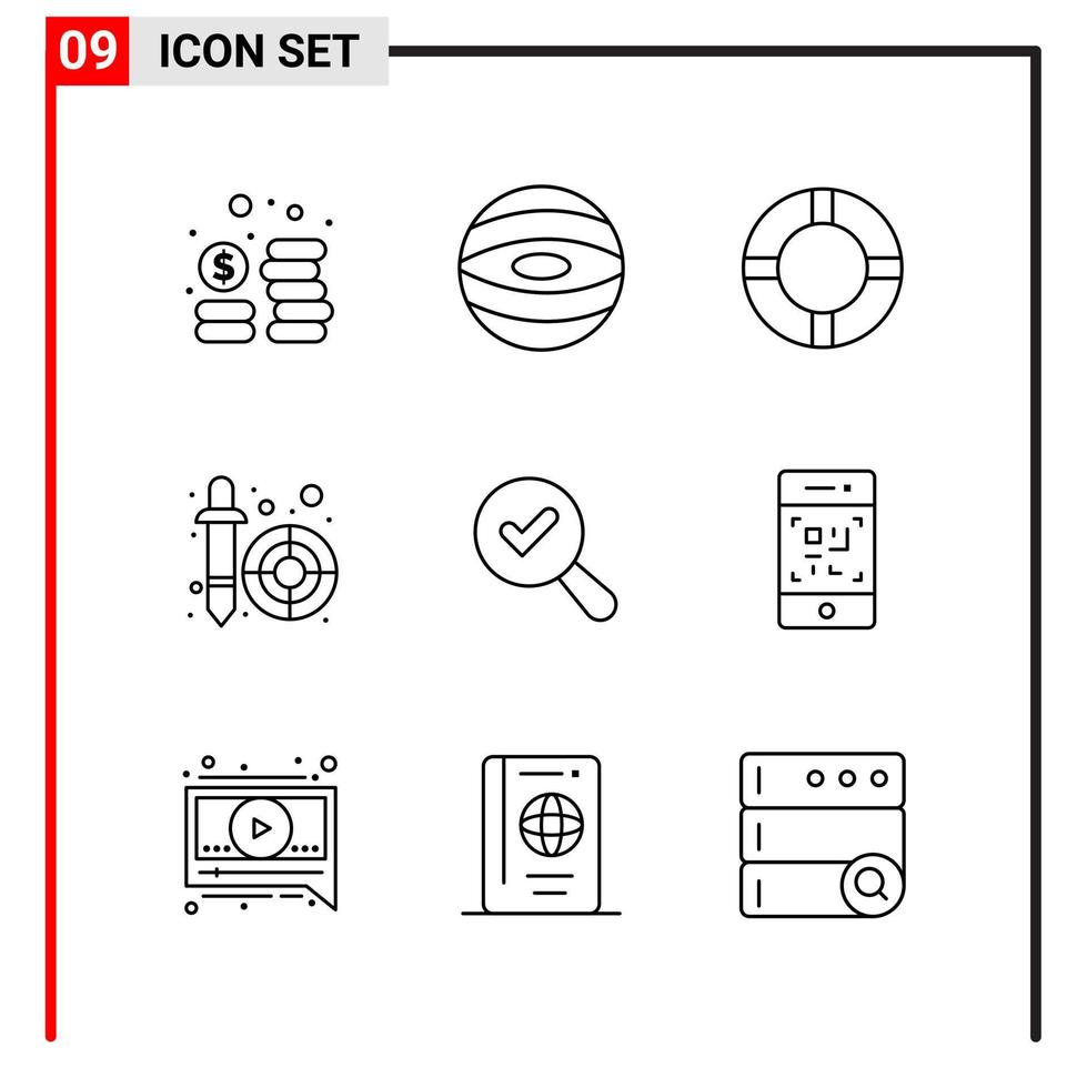 9 General Icons For Website Design Print And Mobile Apps 9 Outline Symbols Signs Isolated On