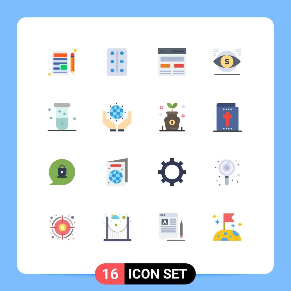 Editable Vector Line Pack Of 16 Simple Flat Colors Of Biochemistry