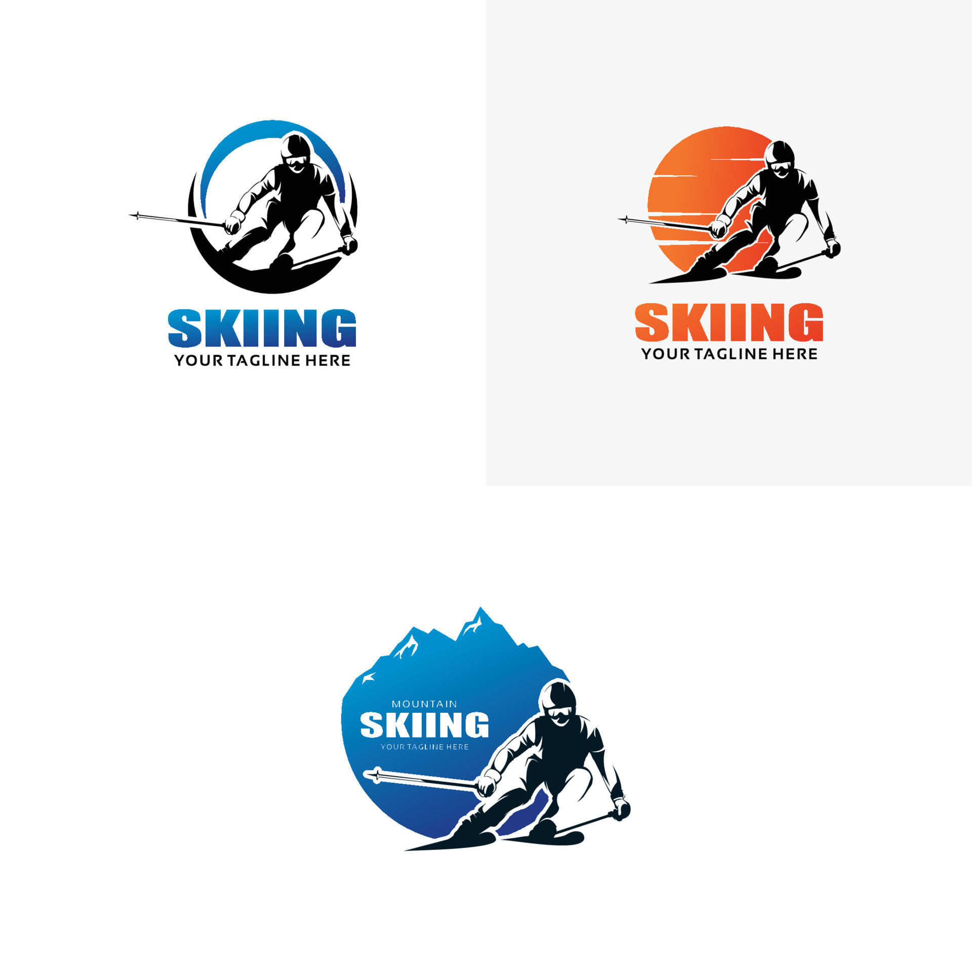 Set of Skiing Logo Design Templates 14798805 Vector Art at Vecteezy