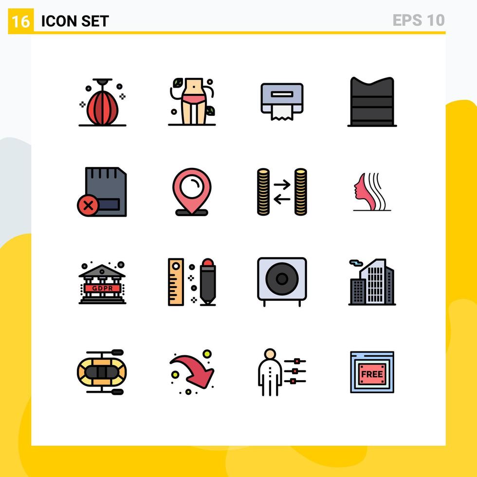 Stock Vector Icon Pack of 16 Line Signs and Symbols for computers web ...