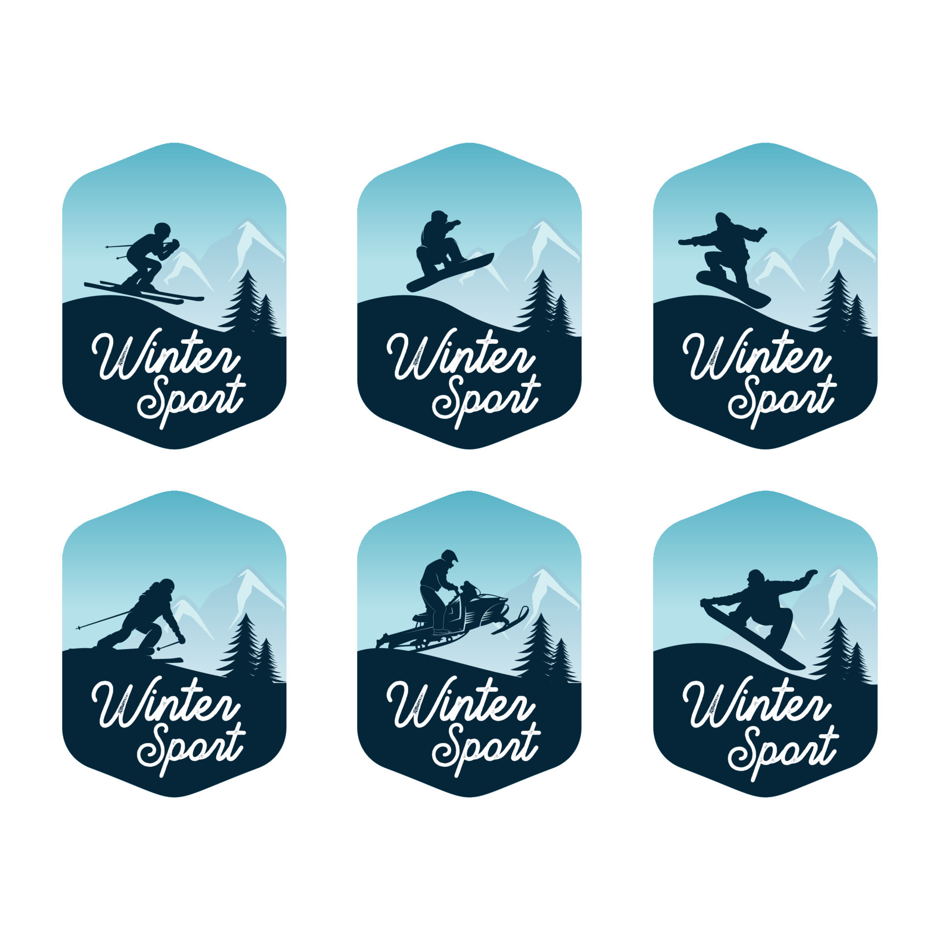 Set of Winter Sport Logo Design Template 14800324 Vector Art at Vecteezy