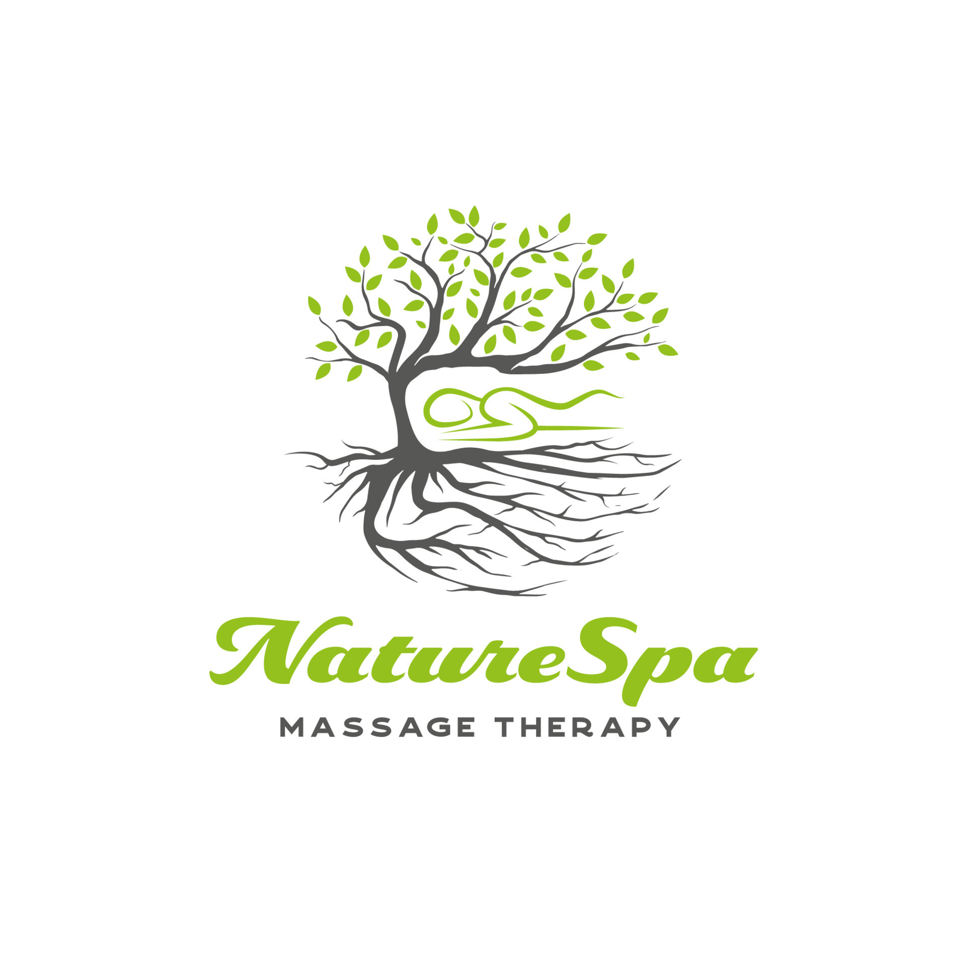 Nature Spa Massage Therapy Logo Tree And Roots Spa Logo Design