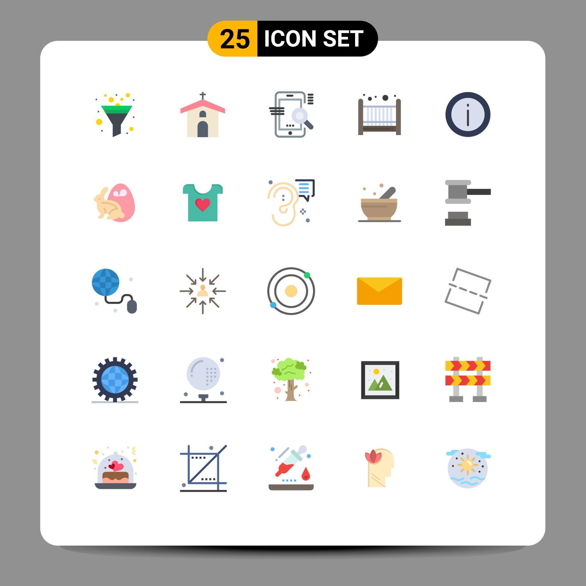 Set Of 25 Modern Ui Icons Symbols Signs For Info Cradle Search Bad