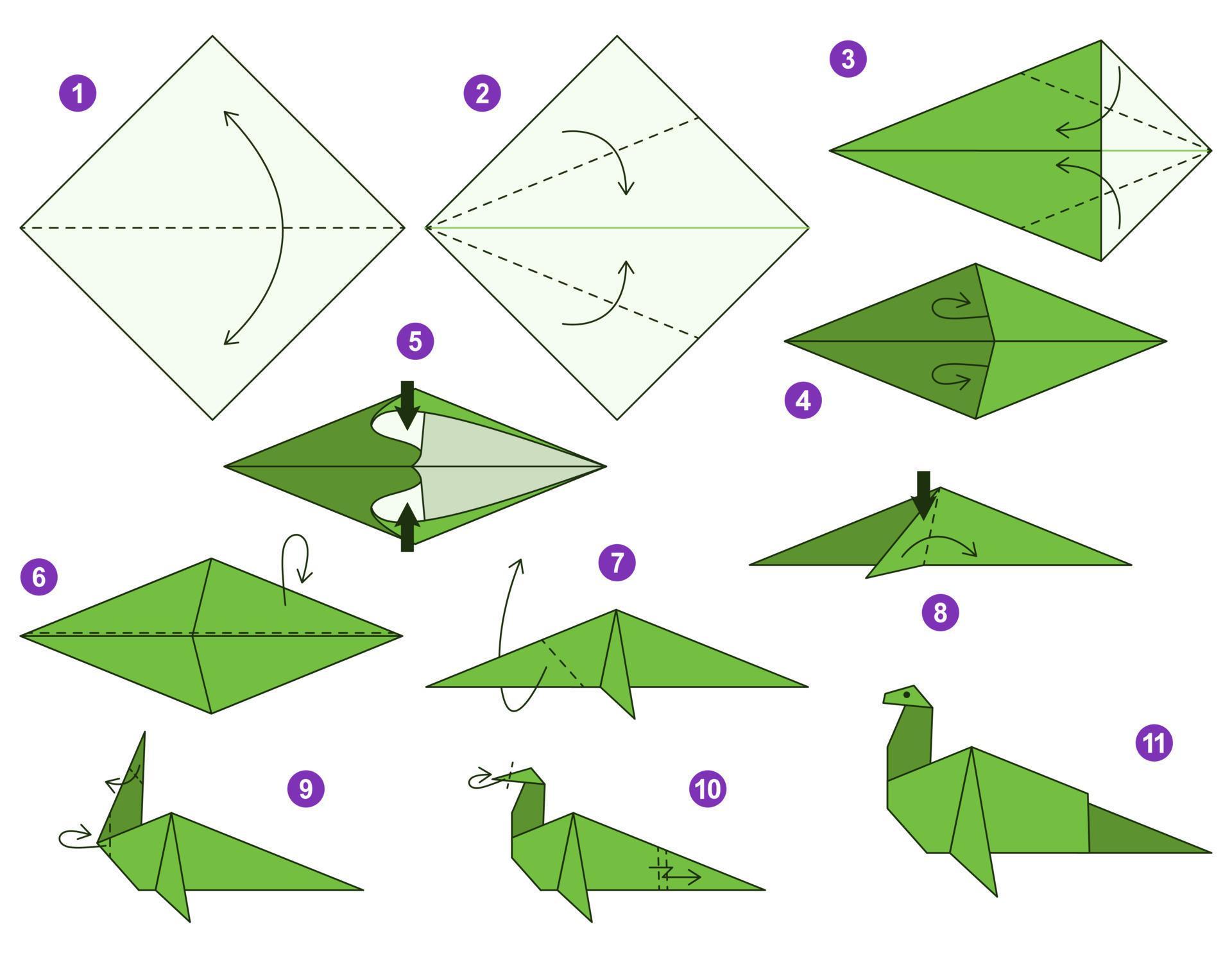 tutorial de esquema de origami de dinosaurio modelo en movimiento ... tutorial de esquema de origami de dinosaurio modelo en movimiento ...