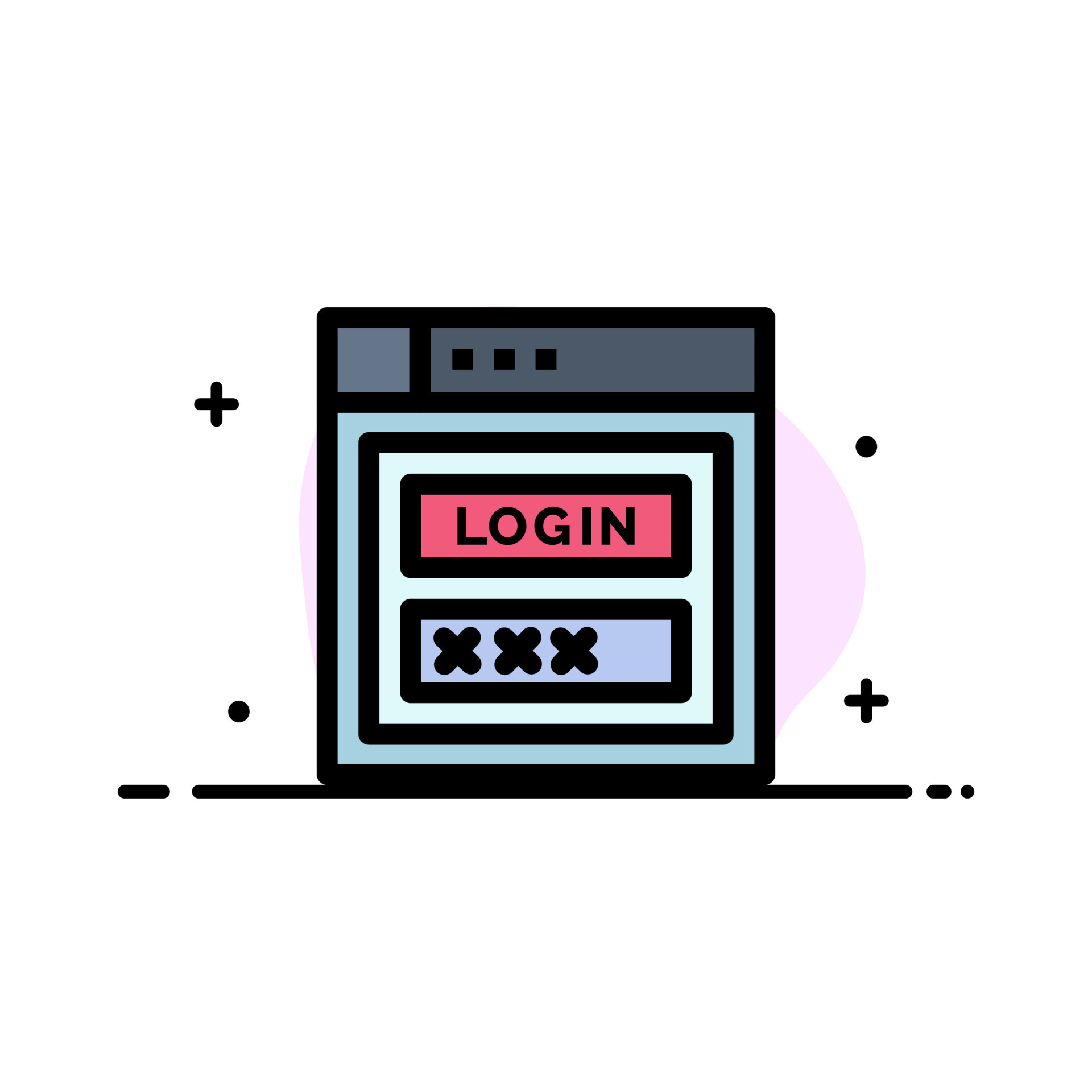 Internet Password Shield Web Security Business Flat Line Filled Icon
