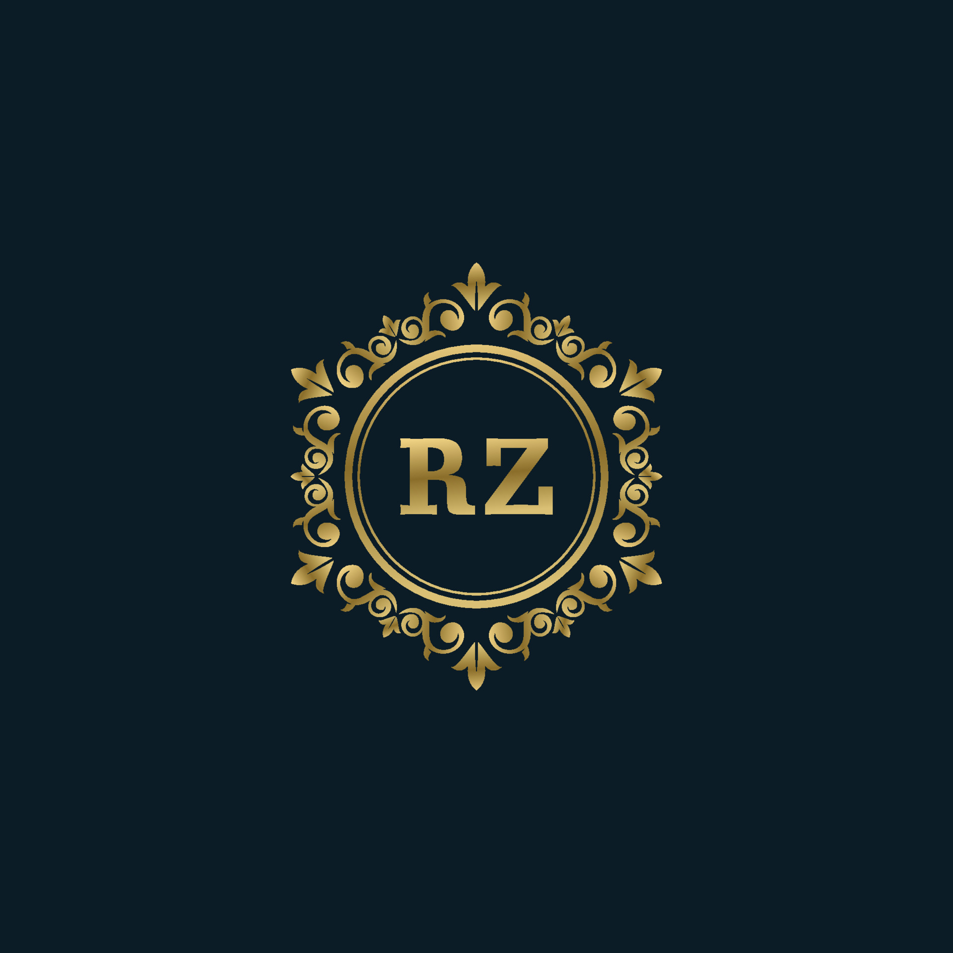 Letter RZ logo with Luxury Gold template. Elegance logo vector template. 14802605 Vector Art at ...