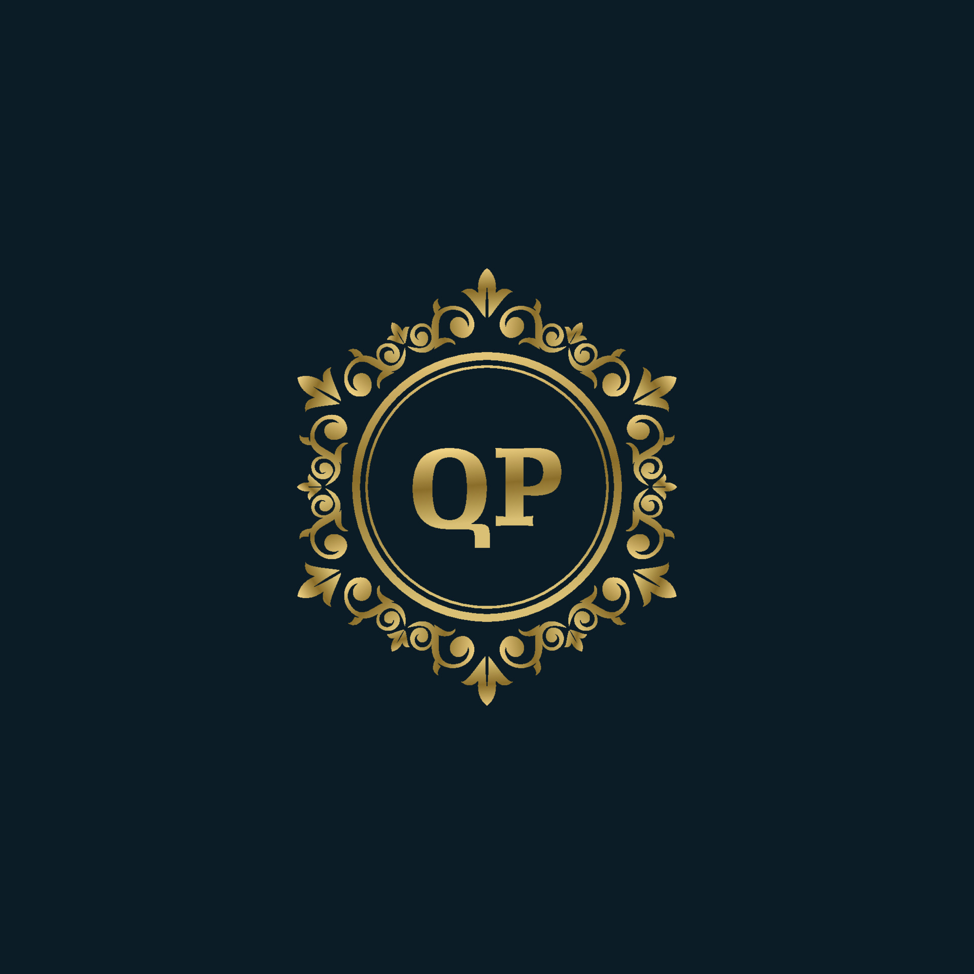 Letter QP logo with Luxury Gold template. Elegance logo vector template ...