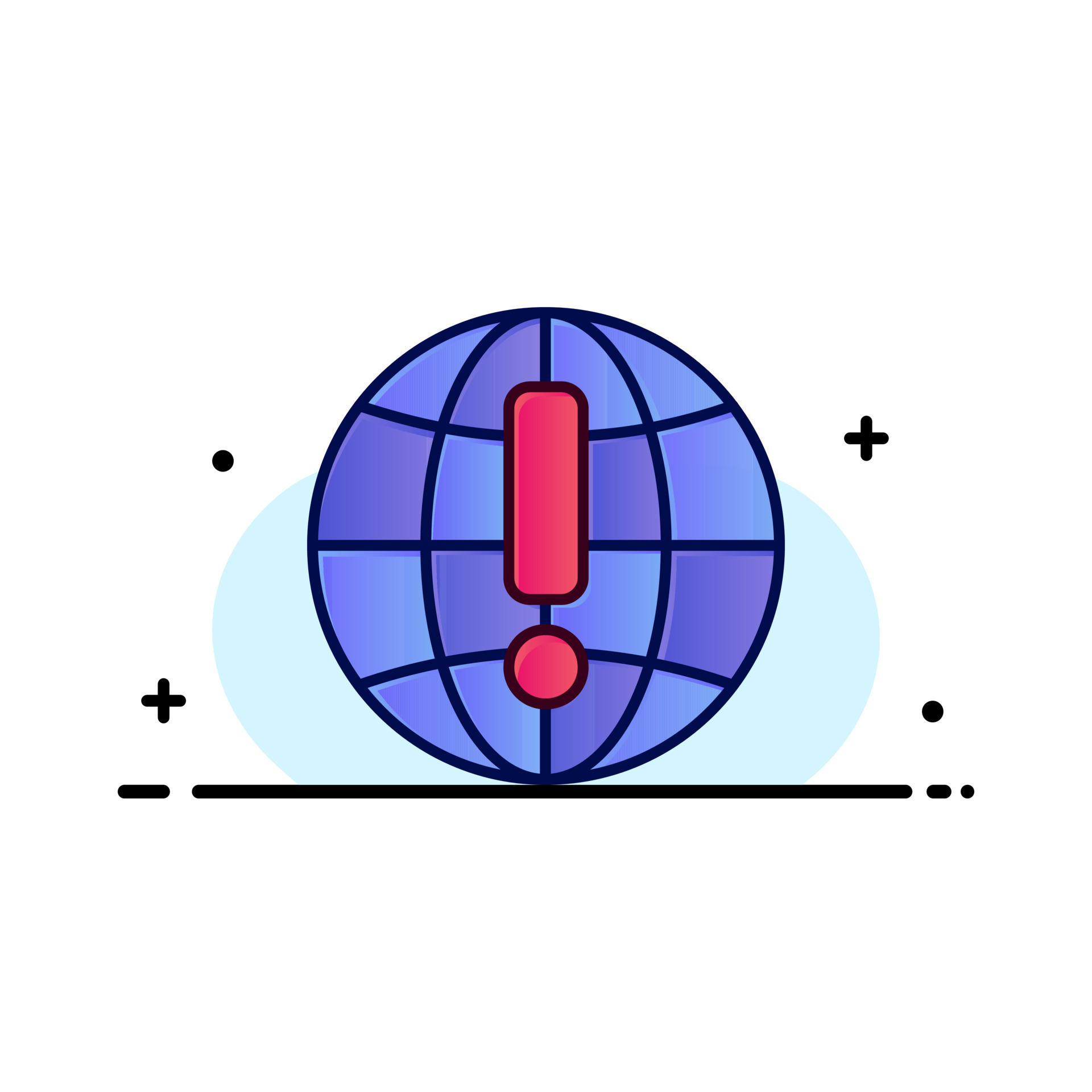 Globe Internet Browser World Business Flat Line Filled Icon Vector