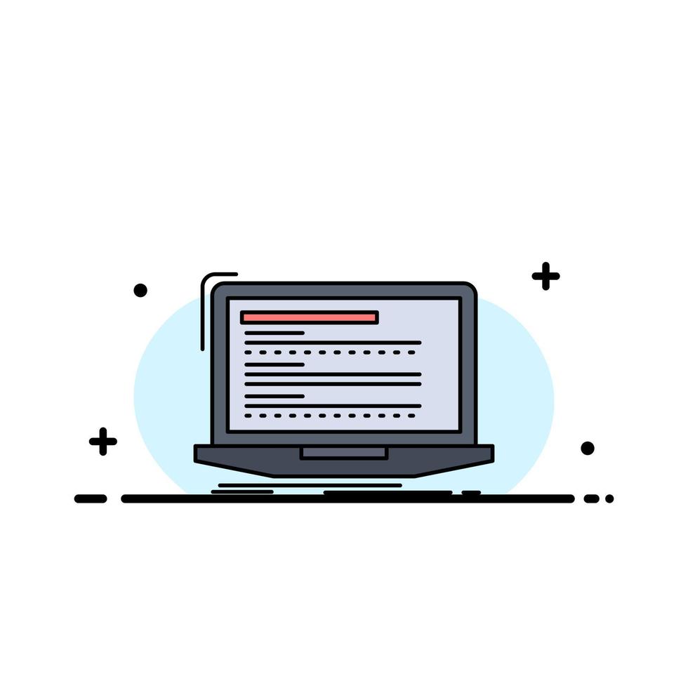 Code Coding Computer Monoblock Laptop Flat Color Icon Vector 14803478 Vector Art At Vecteezy