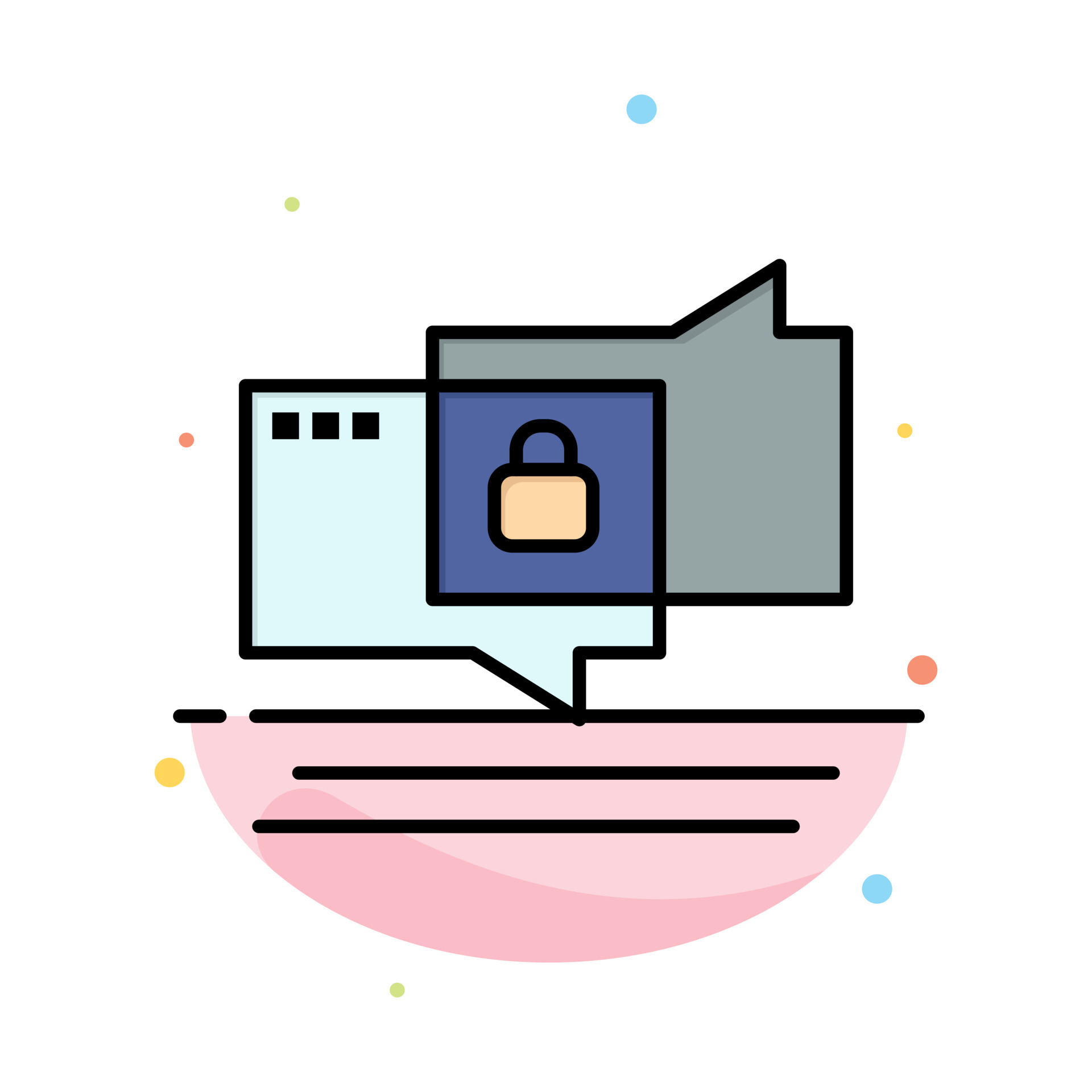 Chat Chatting Security Secure Abstract Flat Color Icon Template