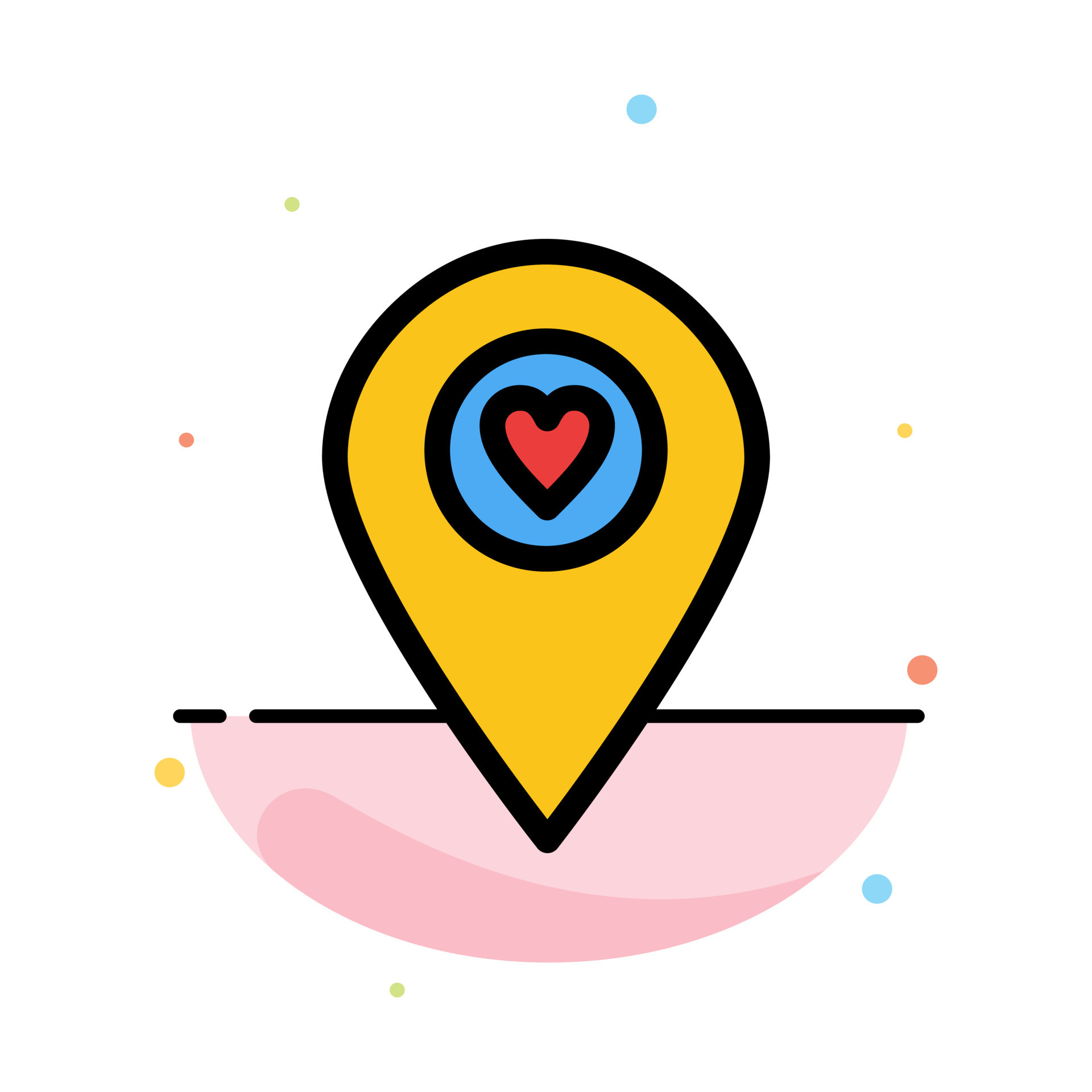 Heart Location Map Pointer Abstract Flat Color Icon Template 14803672