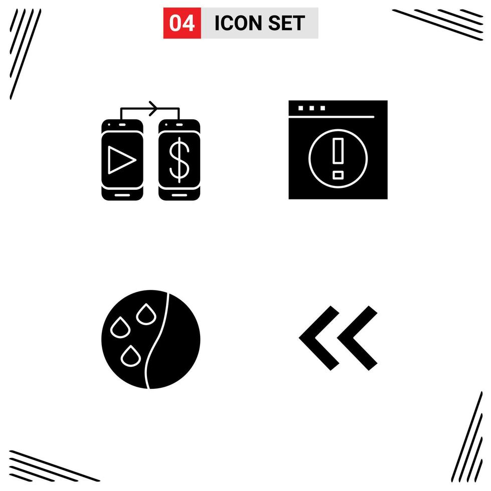 User Interface Pack Of 4 Basic Solid Glyphs Of Mobile Hair Therapy Business Man Arrow Editable