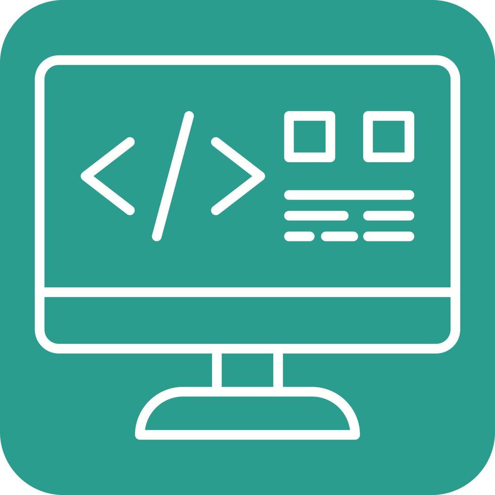 Website Coding Line Round Corner Background Icons 14807009 Vector Art