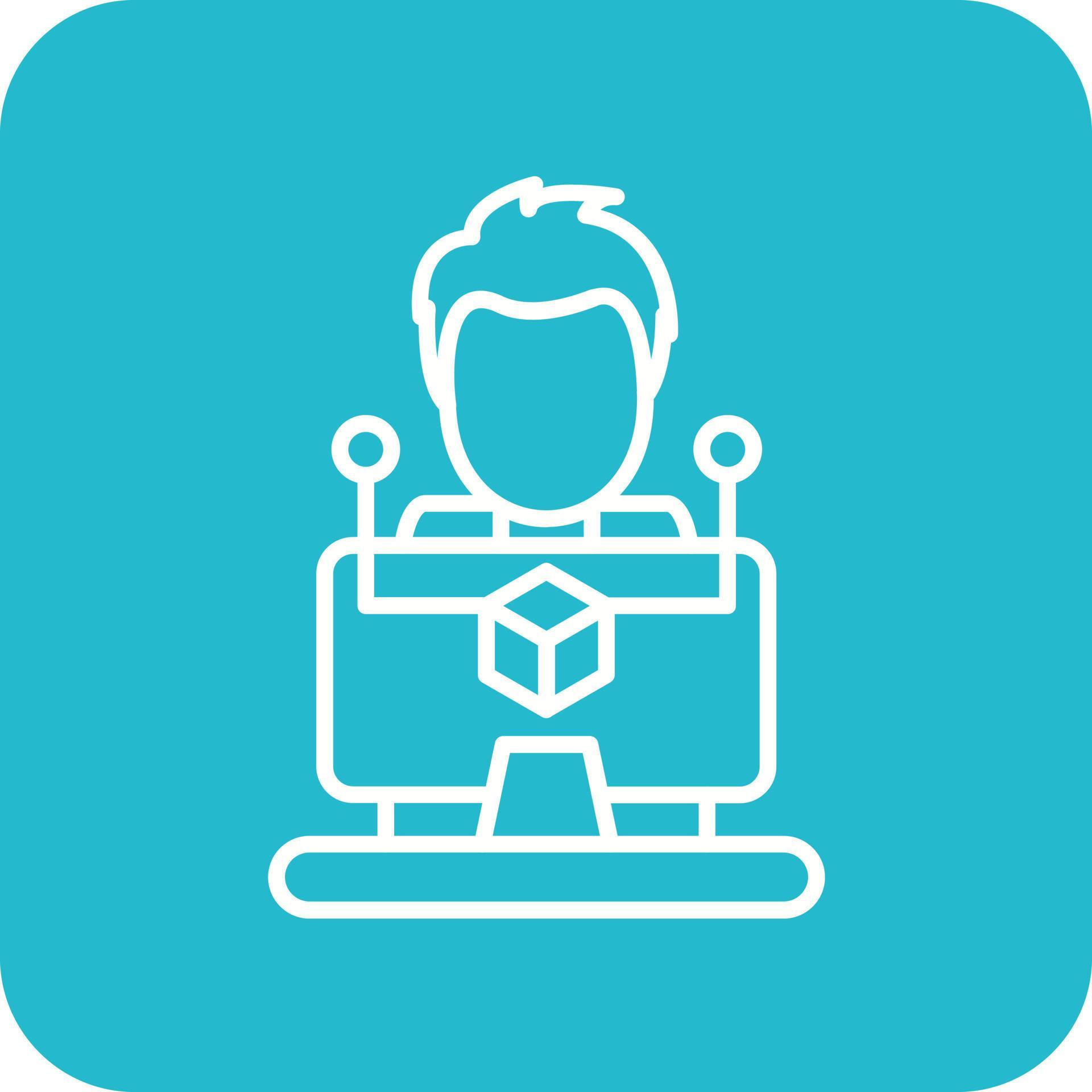 Software Developer Line Round Corner Background Icons 14807538 Vector ...