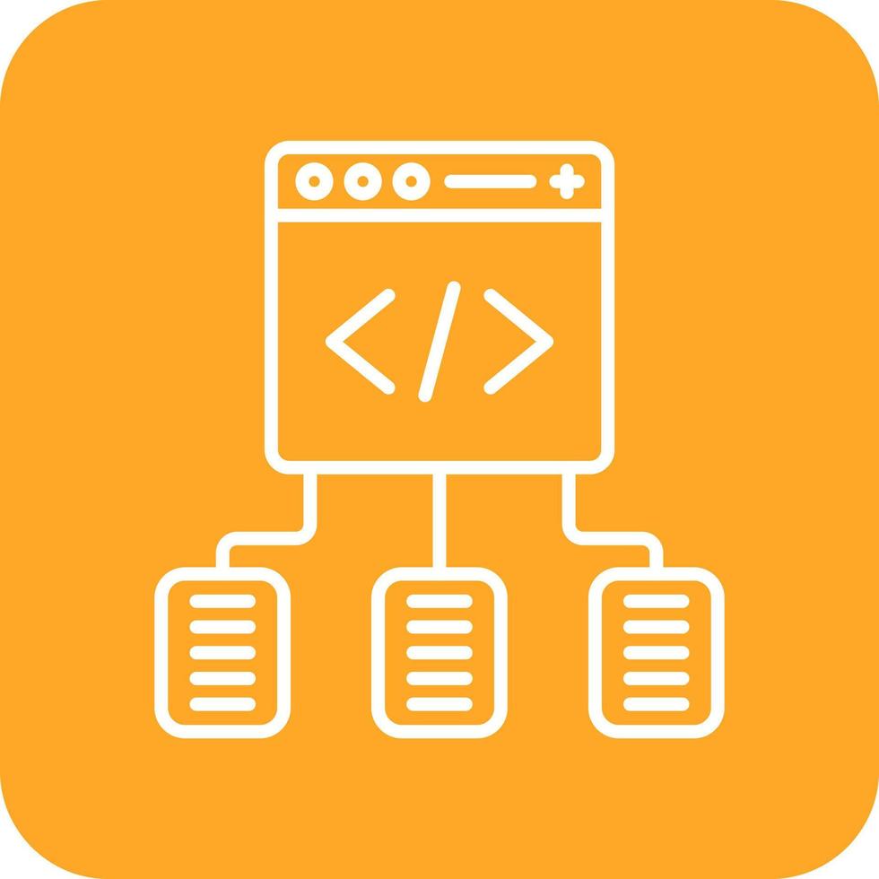 Code Framework Line Round Corner Background Icons 14809210 Vector Art ...