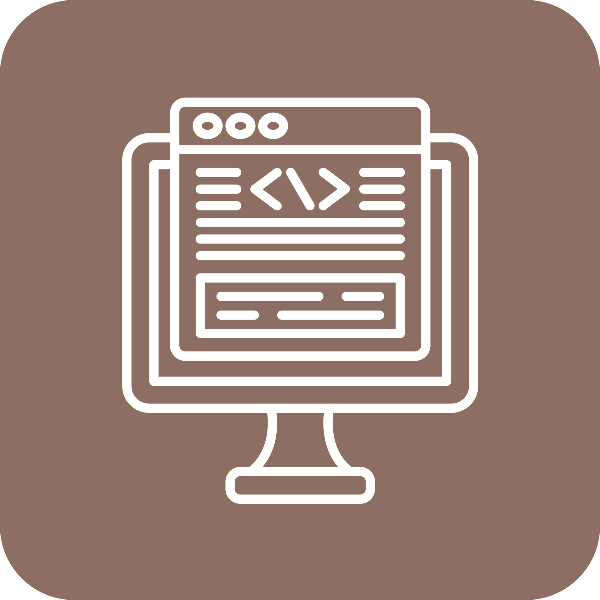 Coding Line Round Corner Background Icons 14809265 Vector Art at Vecteezy