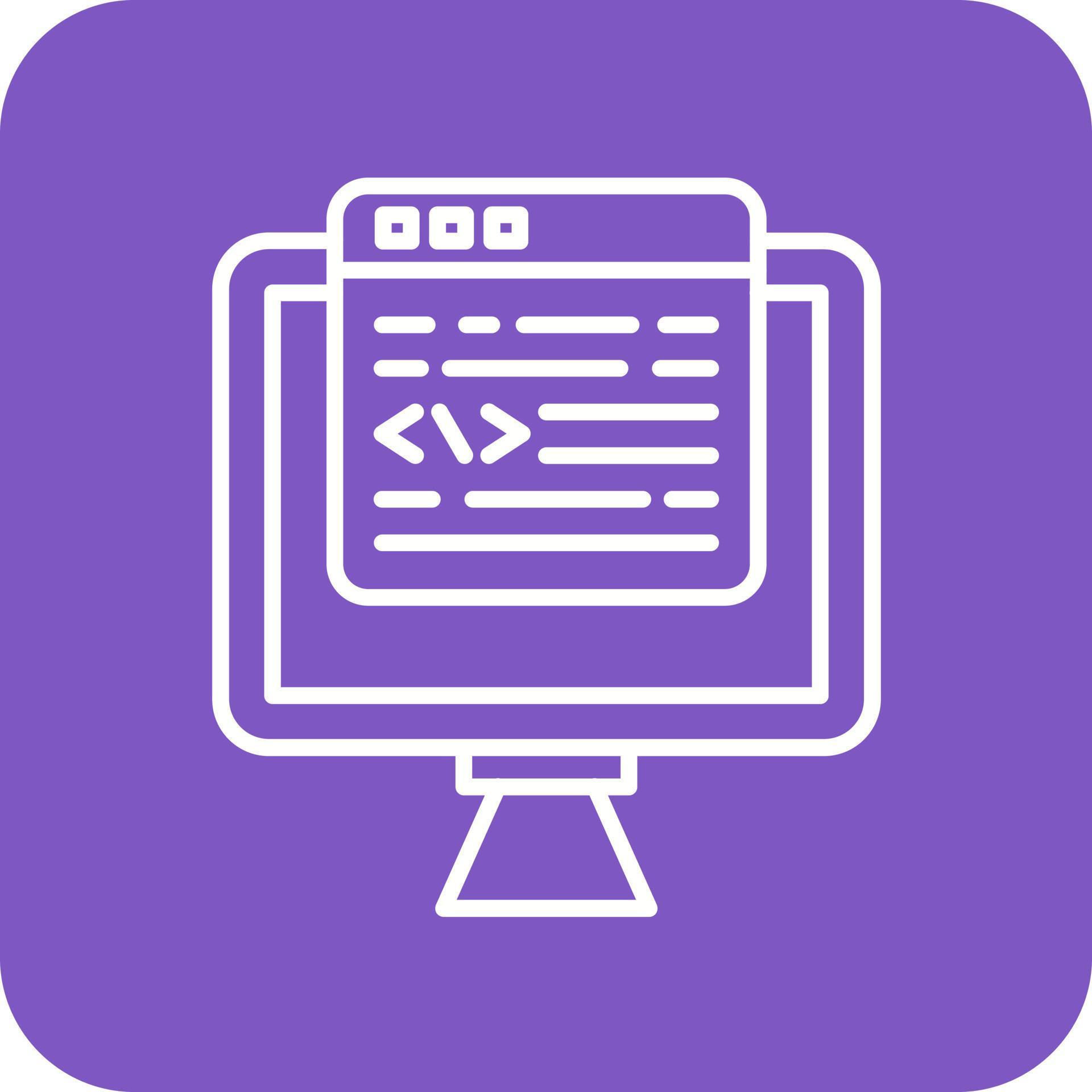 Programmer Line Round Corner Background Icons 14809423 Vector Art at ...