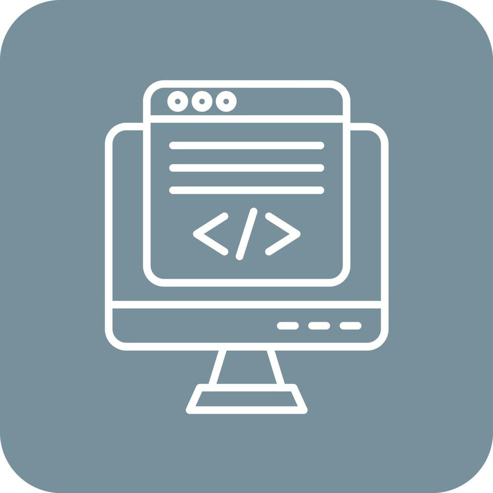 Web Development Line Round Corner Background Icons 14810013 Vector Art ...