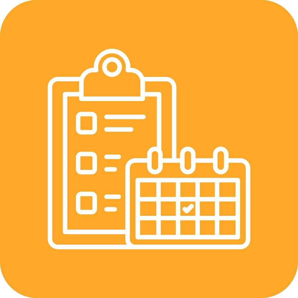 Tasks Schedule Line Round Corner Background Icons 14811181 Vector Art ...