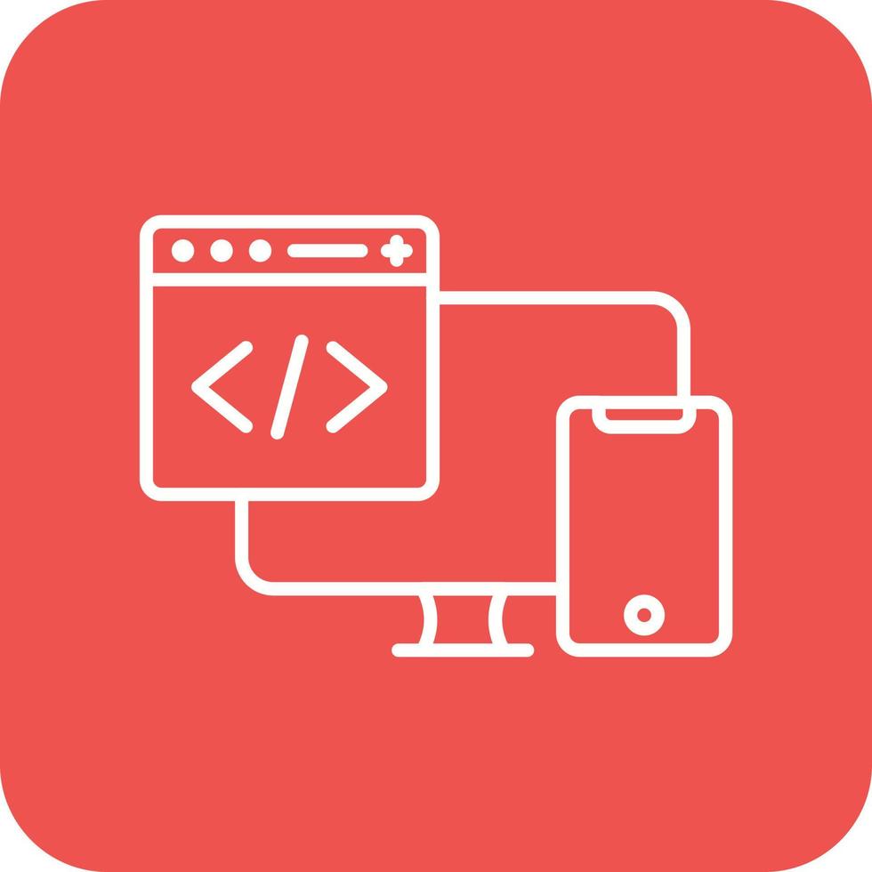 Responsive Design Line Round Corner Background Icons 14811951 Vector ...