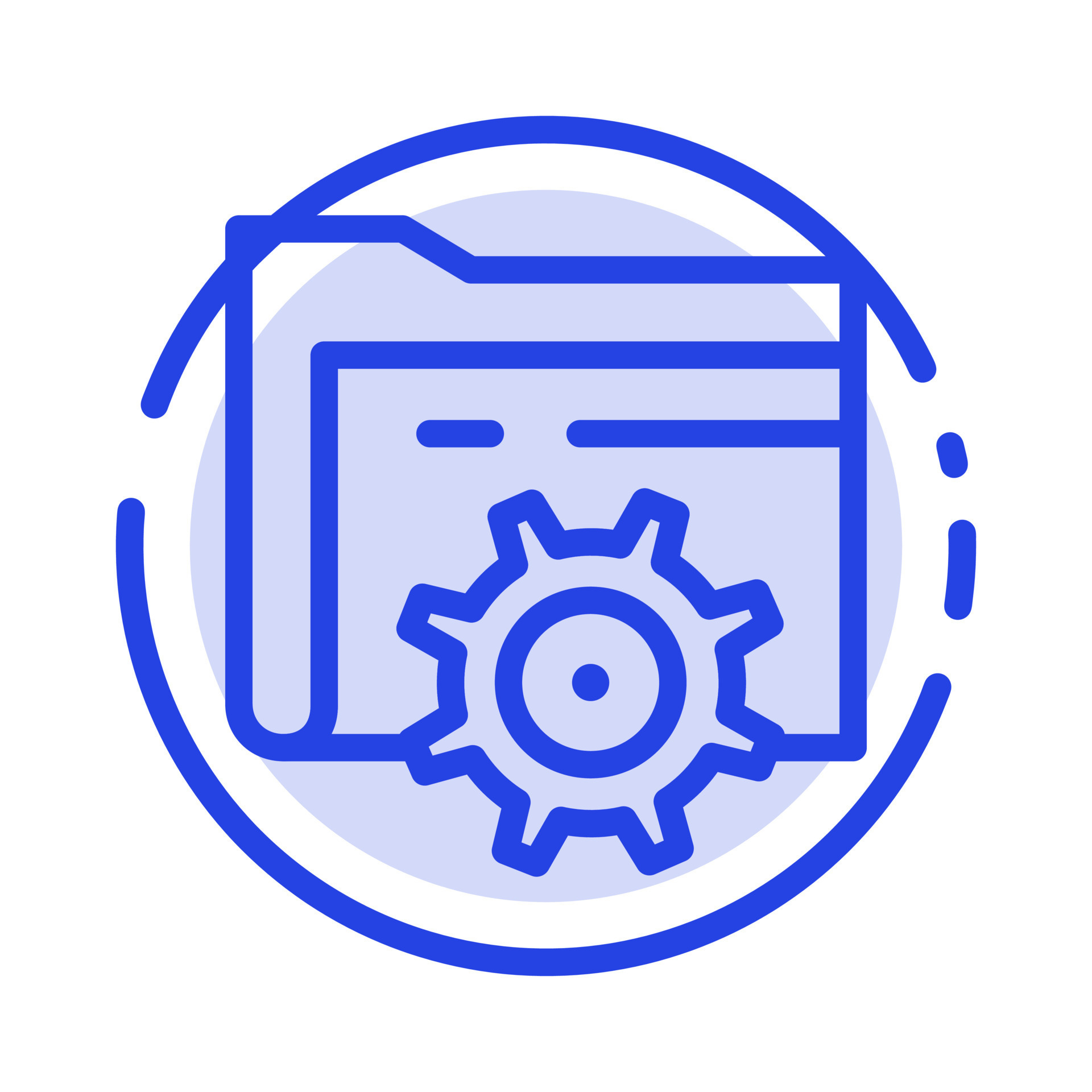 Folder Setting Gear Computing Blue Dotted Line Line Icon 14815680 Vector Art at Vecteezy